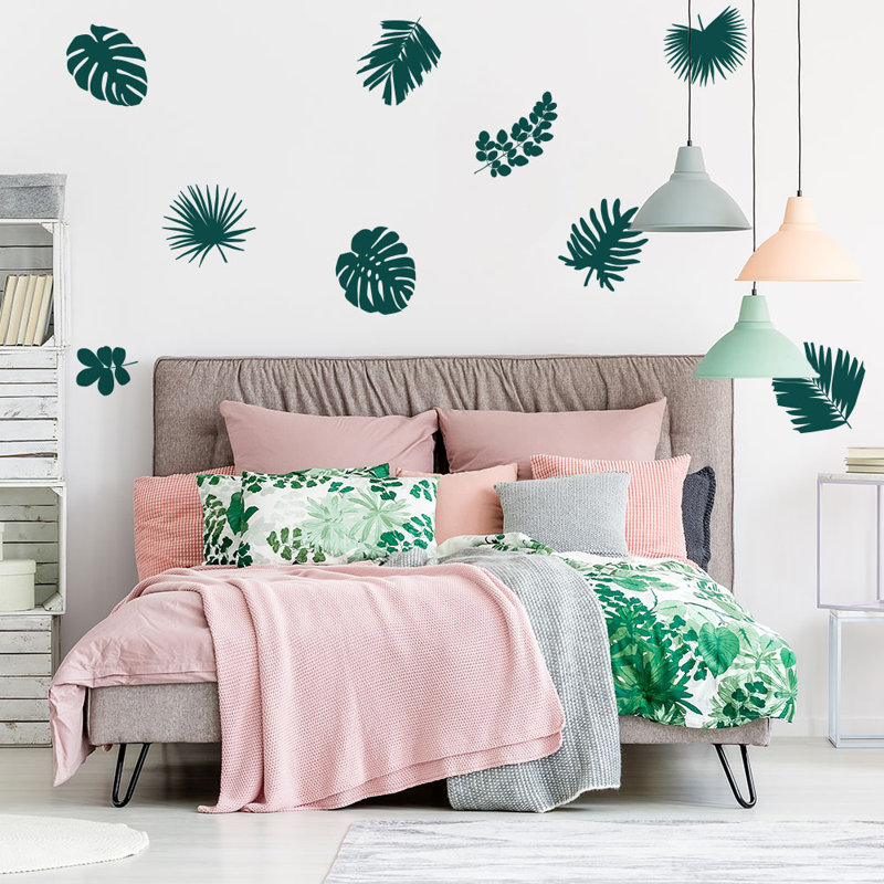 Bayou Breeze Graphic Palm Leaf Wall Decals | Wayfair