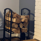 Winston Porter Abhik 17'' W Metal Log Rack & Reviews | Wayfair