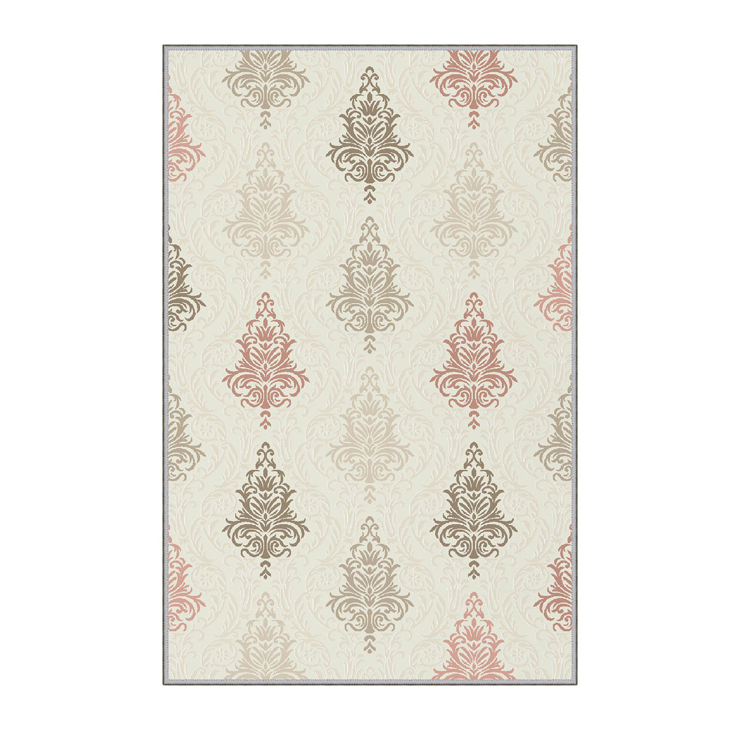 East Urban Home Binette Damask Machine Woven Polyester Area Rug in ...