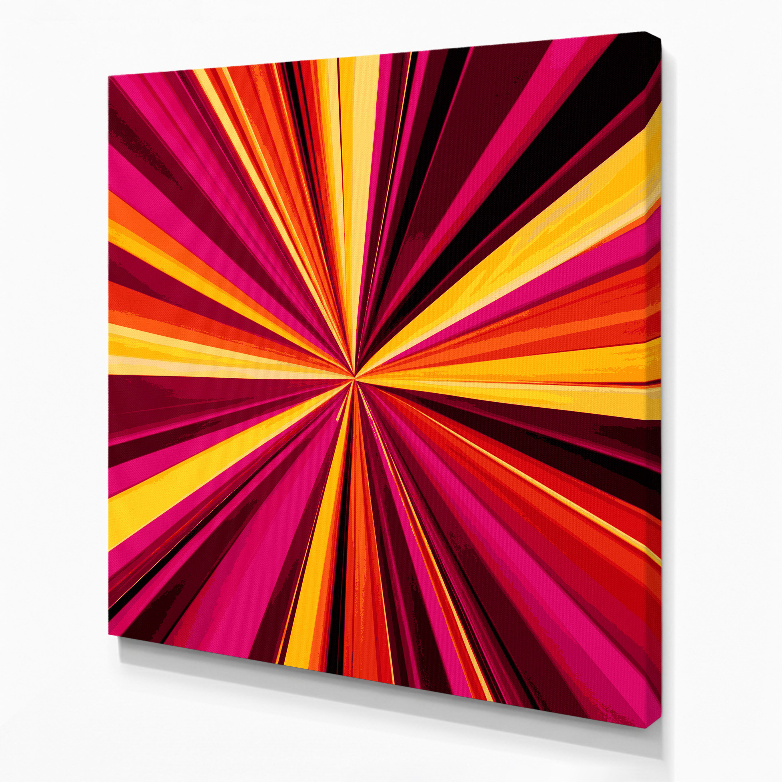 Ivy Bronx Hard Edge 25 Red Canvas Wall Art | Wayfair