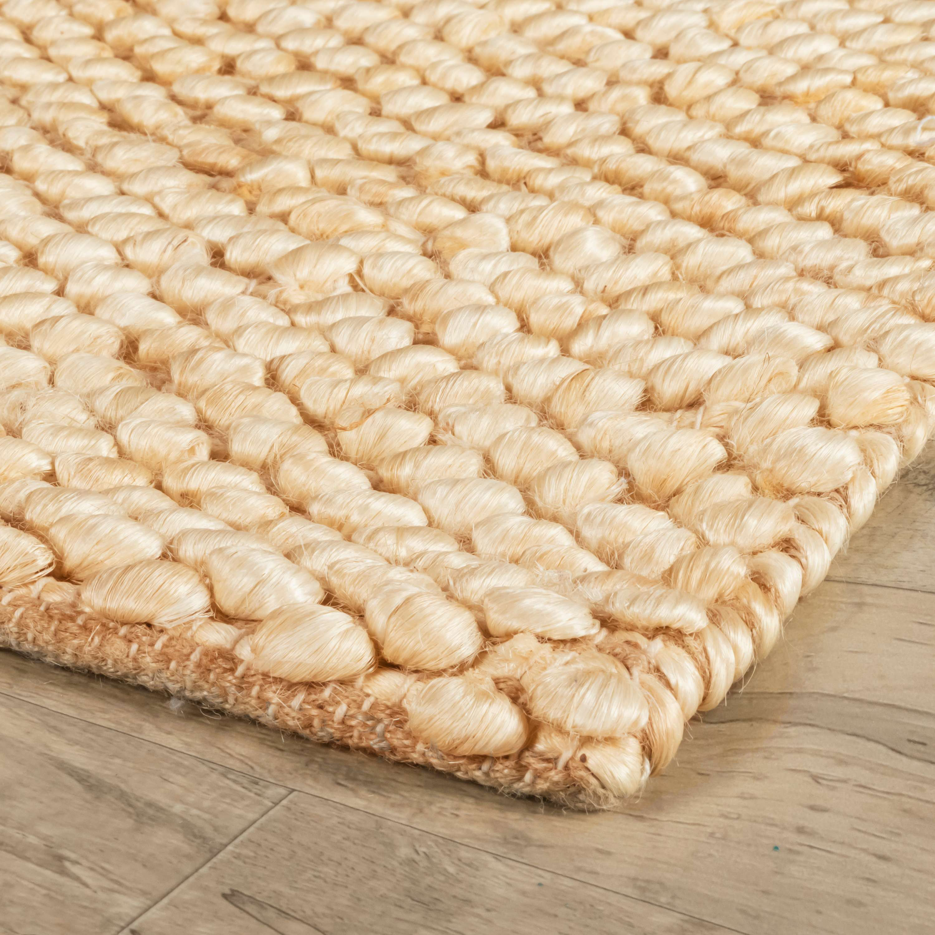Home Conservatory Textured Natural Handwoven Jute Rug - Wayfair Canada