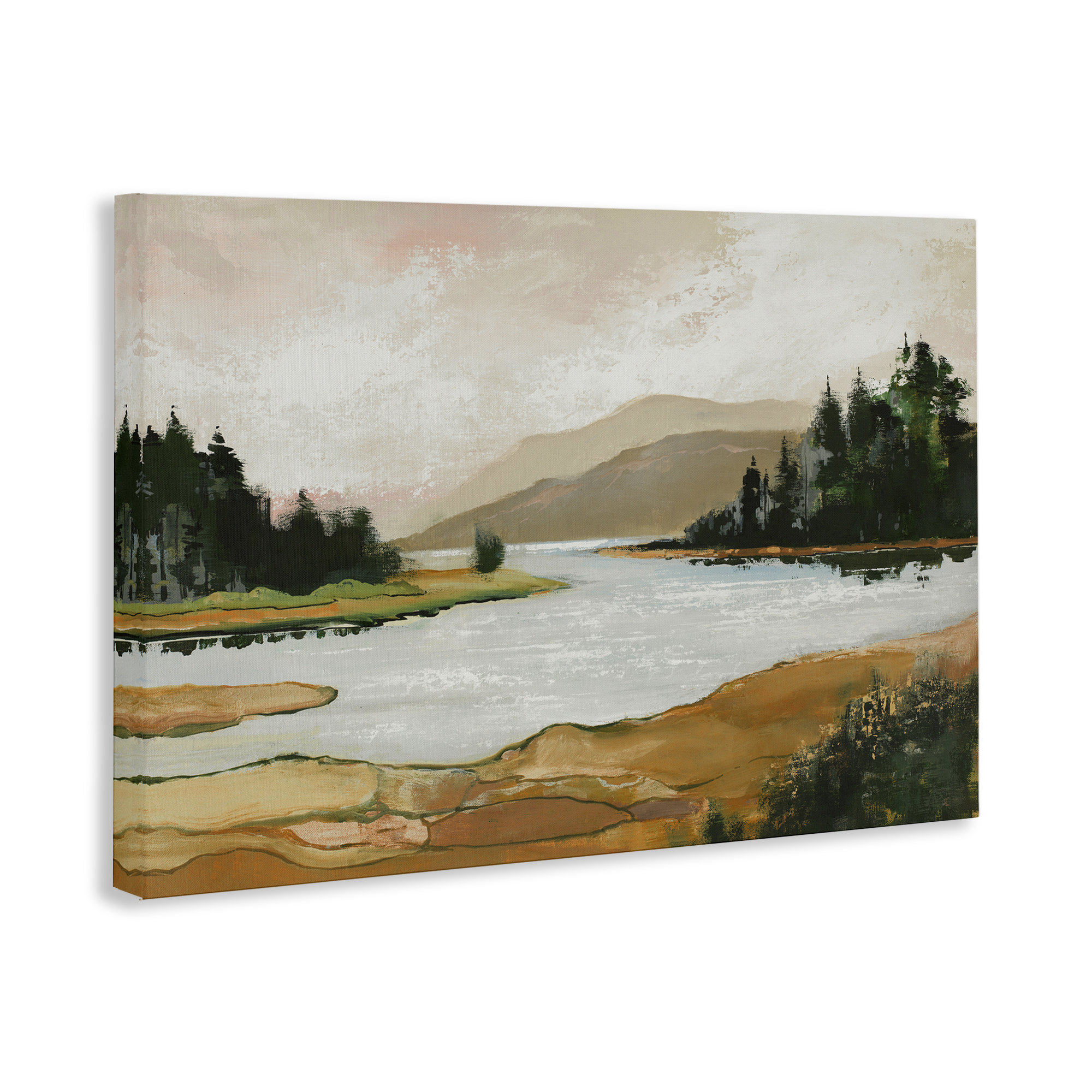 Ophelia & Co. Relaxing Valley Lake Canvas, design by Max Maxx | Wayfair