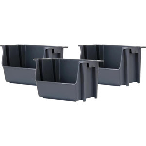 Mighty Tuff Large Stackable Storage Bins, 3 Pack, Easy-Access, Cool ...