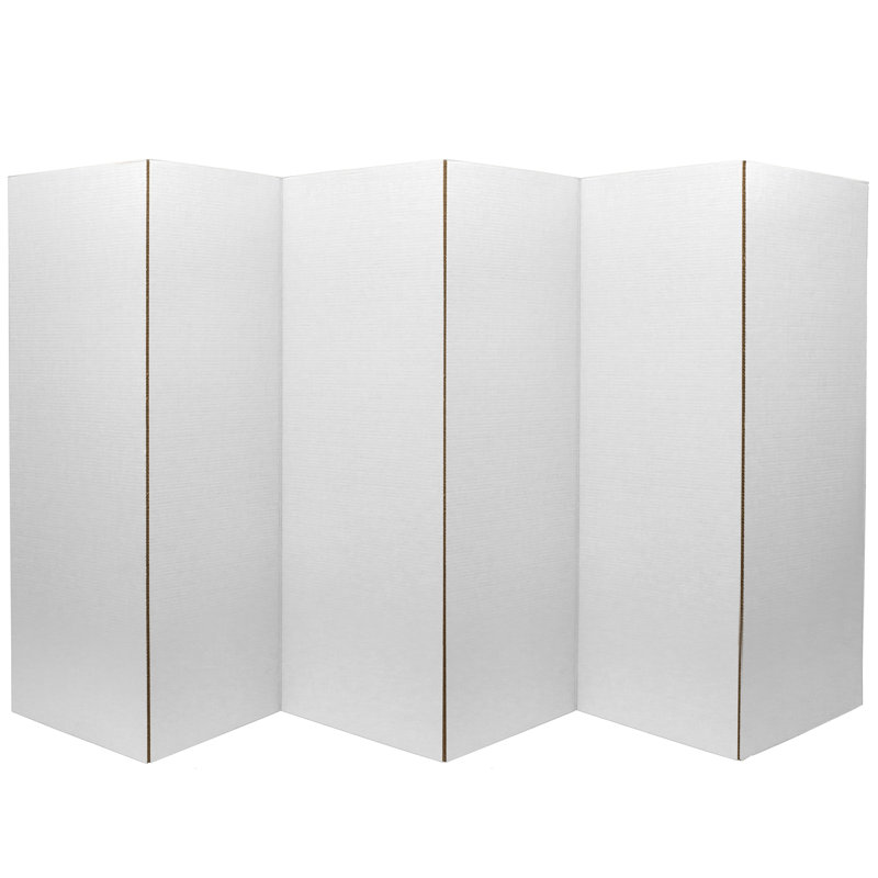 Rebrilliant Jazya 4 Ft. Short Temporary Cardboard Folding Screen ...