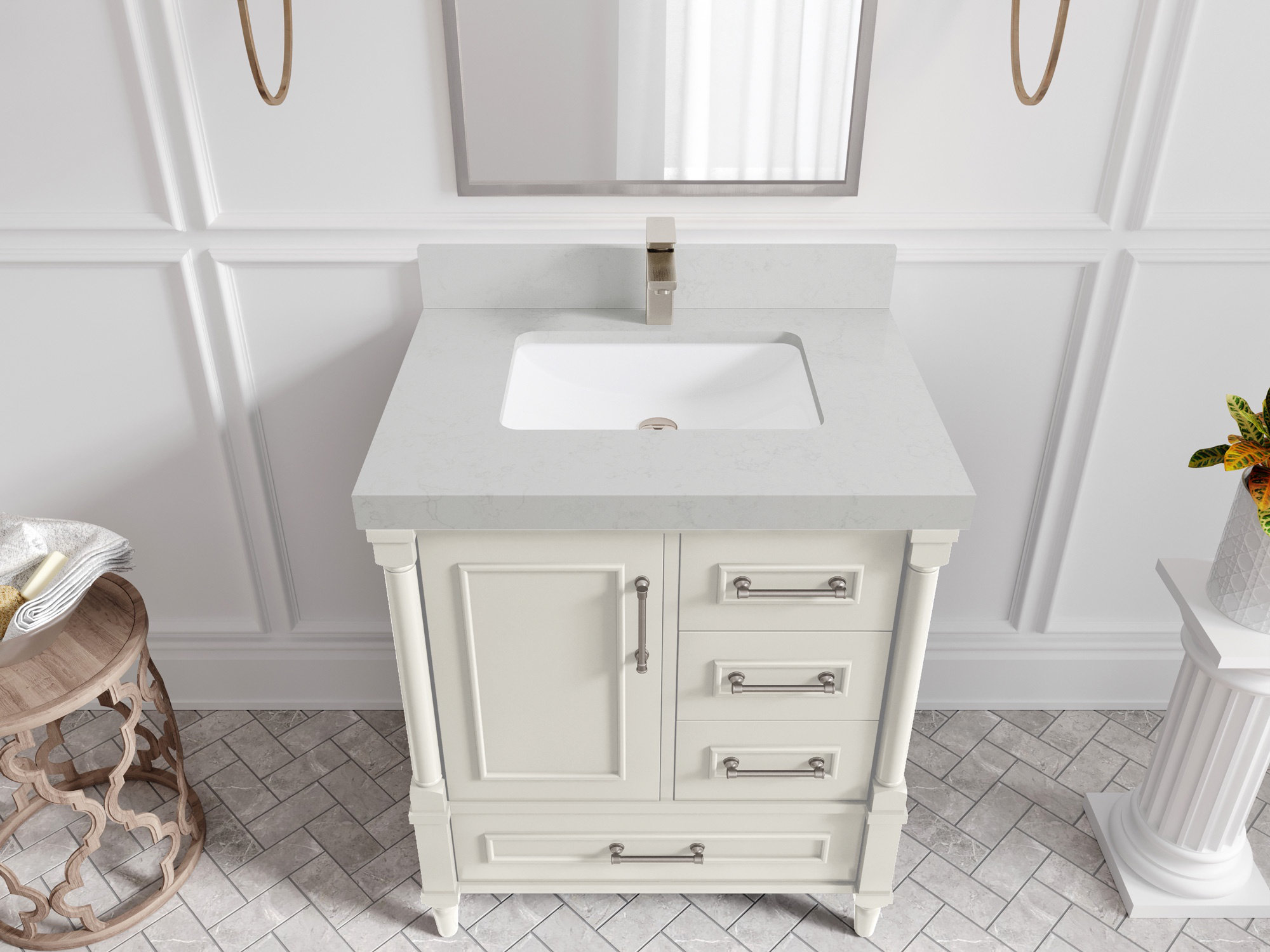 Willow Collections Aberdeen 30 In. W X 22 In. D Single Sink Bathroom ...