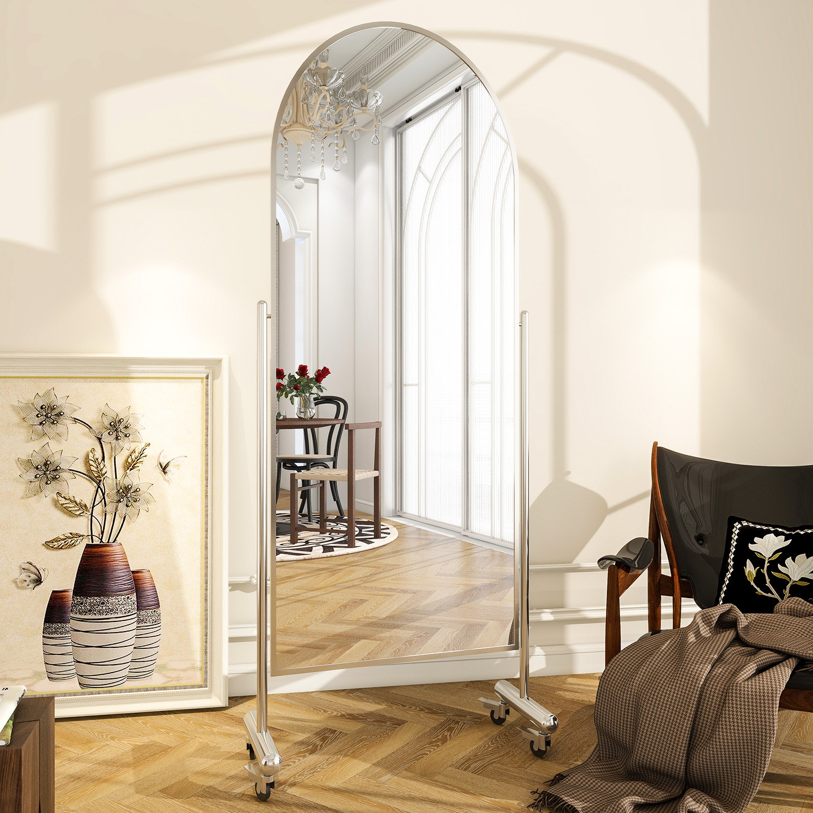 Ebern Designs Louene Aluminum Arch Mirror & Reviews | Wayfair