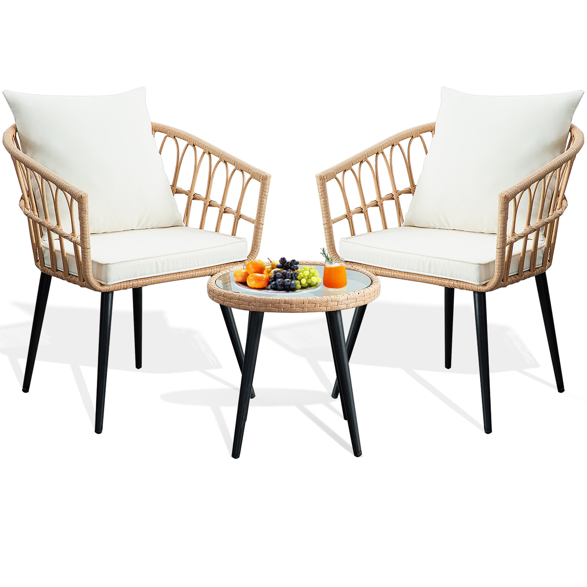 Bayou Breeze Brookston Oval 2 - Person Dining Set with Cushions ...