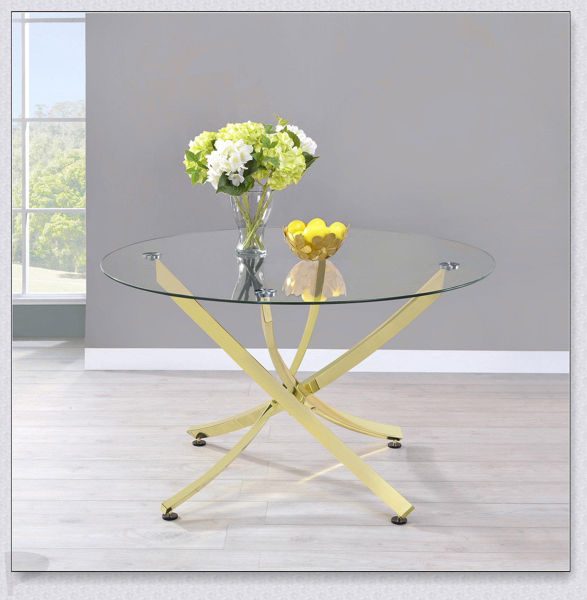 Latitude Run® Orlette Modern Glasstop Dining Table, Combining Elegance ...