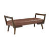 George Oliver 52" Mid Century Bench With Walnut Wood Leg,Channeled ...