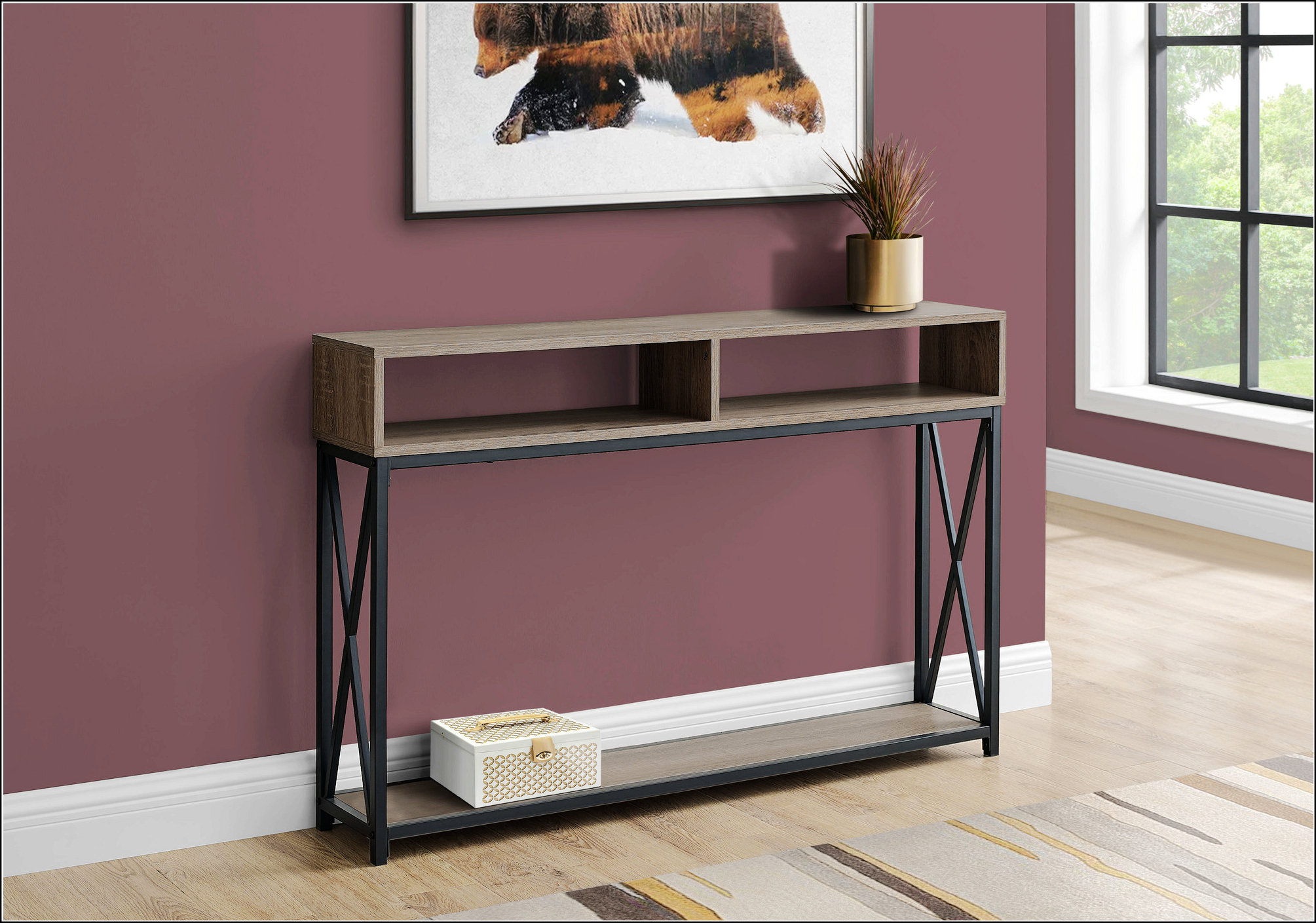 17 Stories Charming Accent Table With Sturdy Metal Frame And Stylish ...