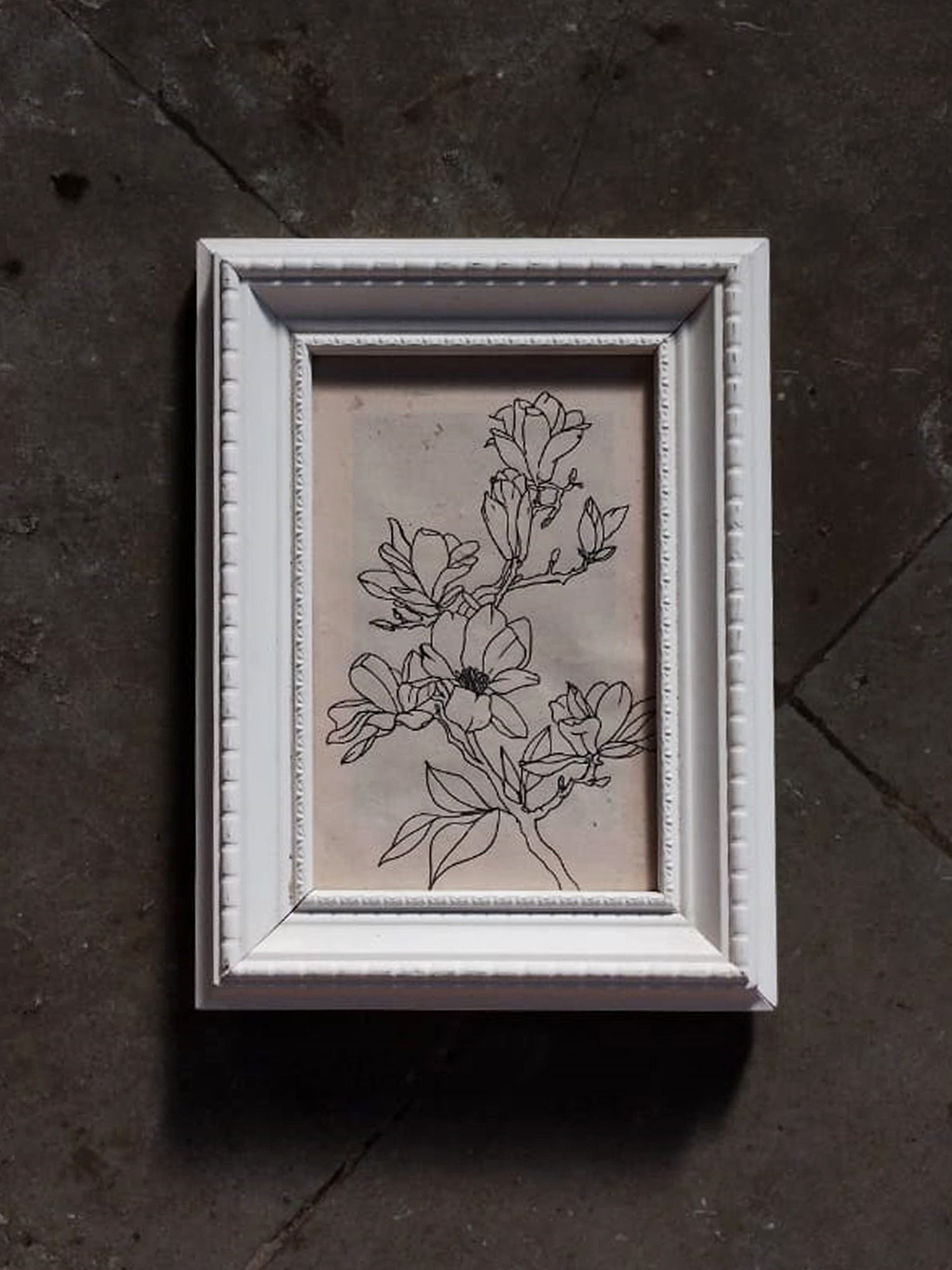 Exotic India Attachment Of Flowers To Branches | With Frame | Pen On ...
