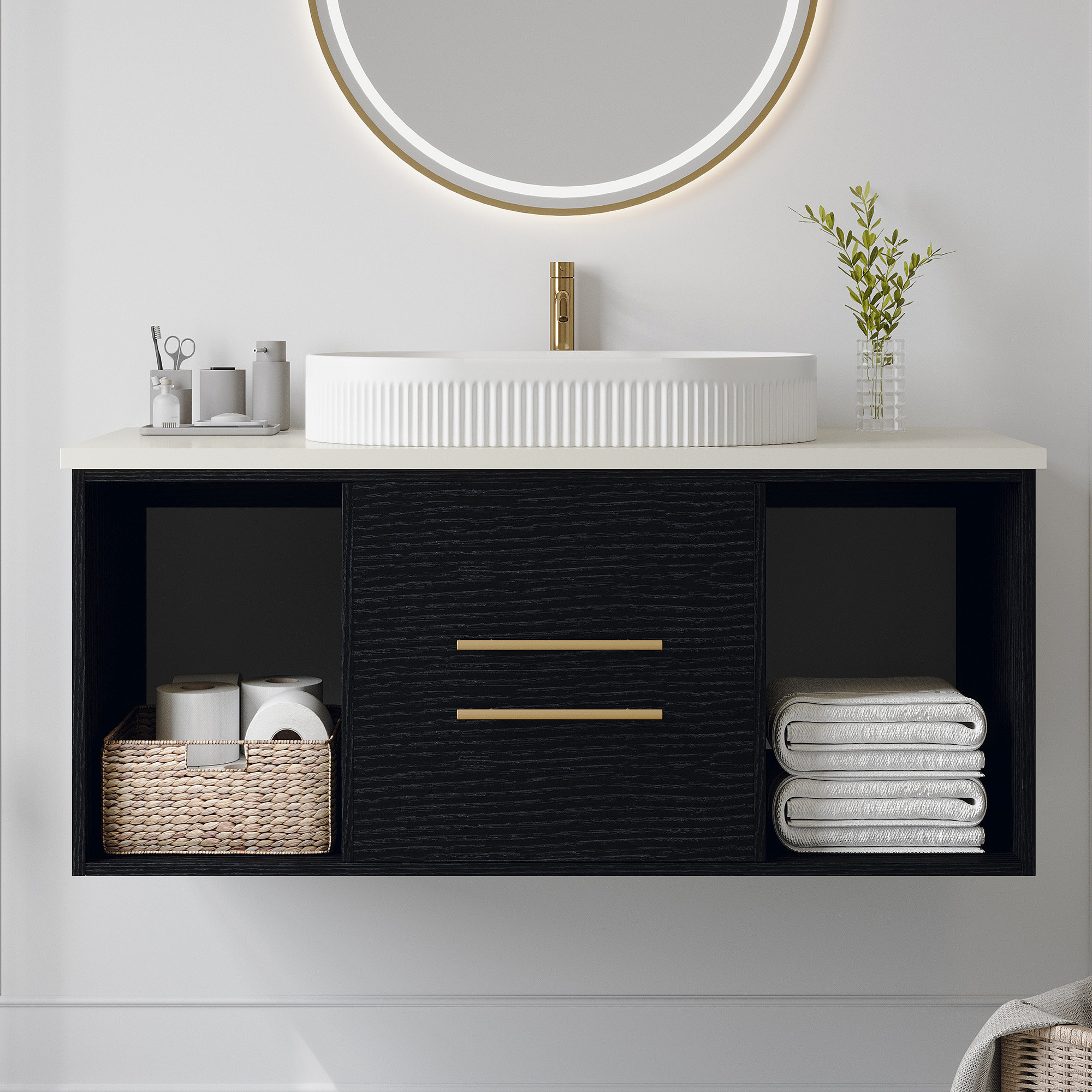 George Oliver Wall Mount Bathroom Vanity 40 Inch, Modern Floating ...