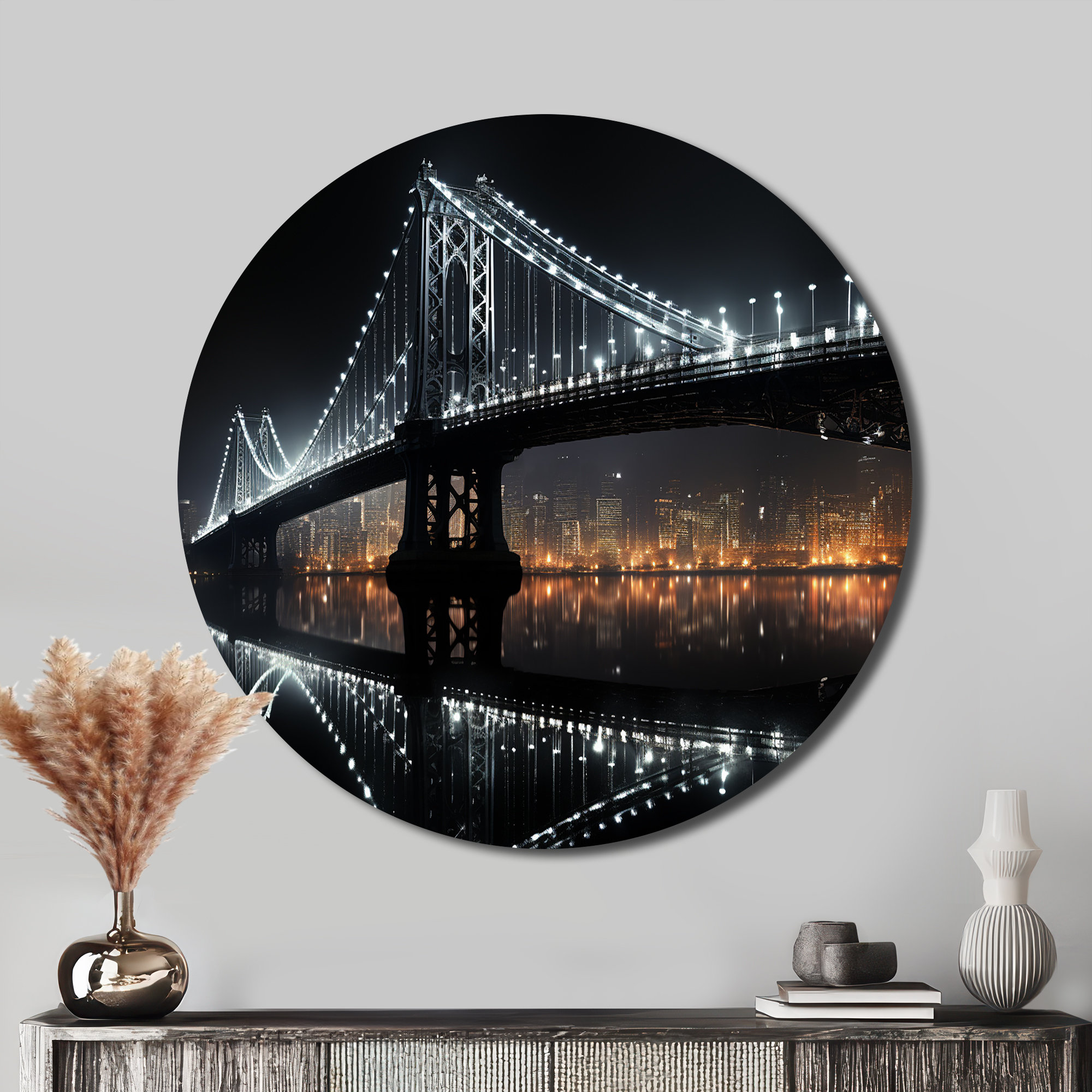 Latitude Run® Ching - Architecture Round Metal Art | Wayfair