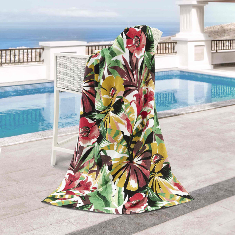 Nicole Miller Home Nicole Miller Aria Floral Beach Towel | Wayfair