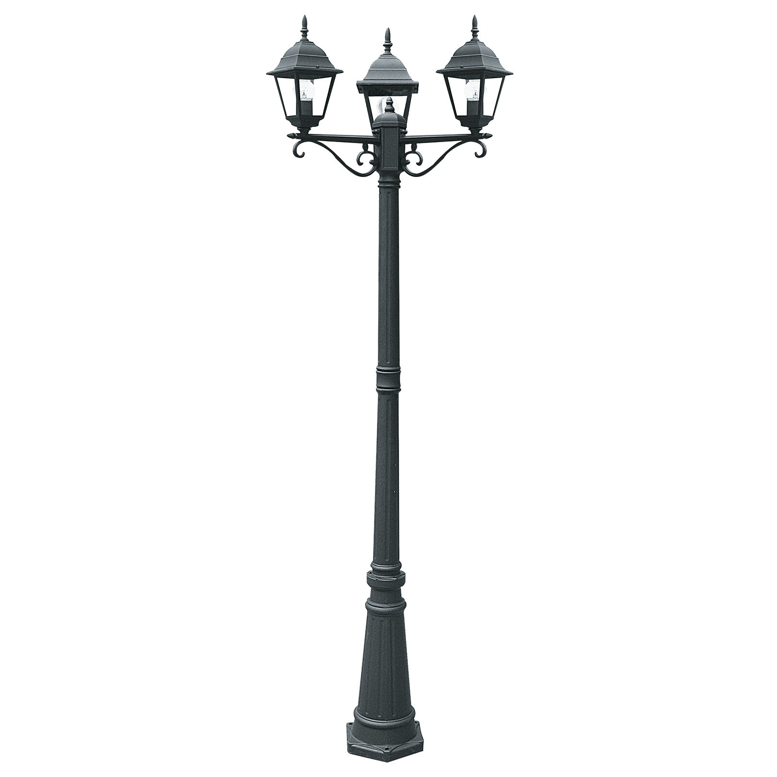 InTec Black 3-Light 190Cm H Hardwired Lamp Post | Wayfair.co.uk