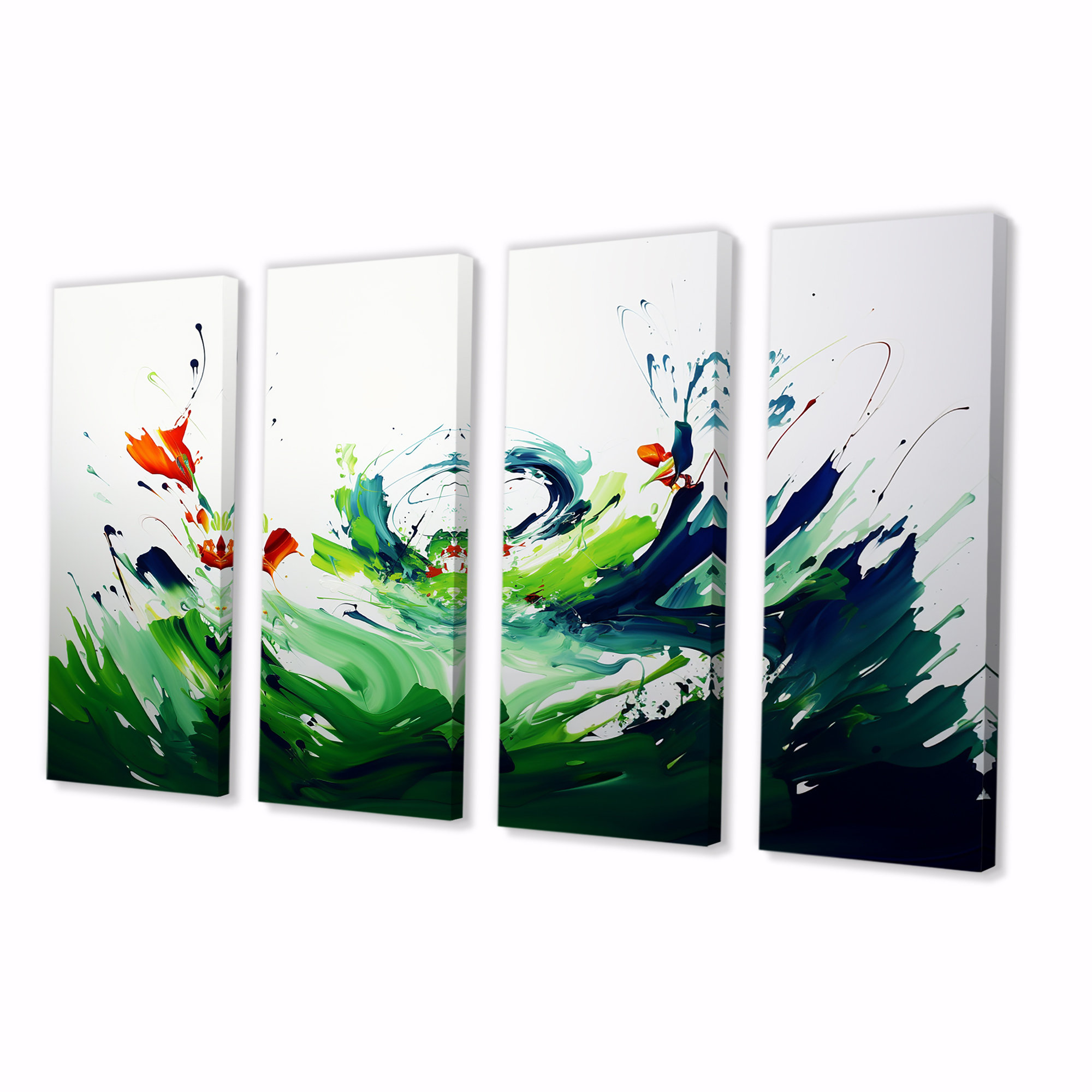 Ivy Bronx Green And White Abstract Ink Expression I - Abstract Painting ...