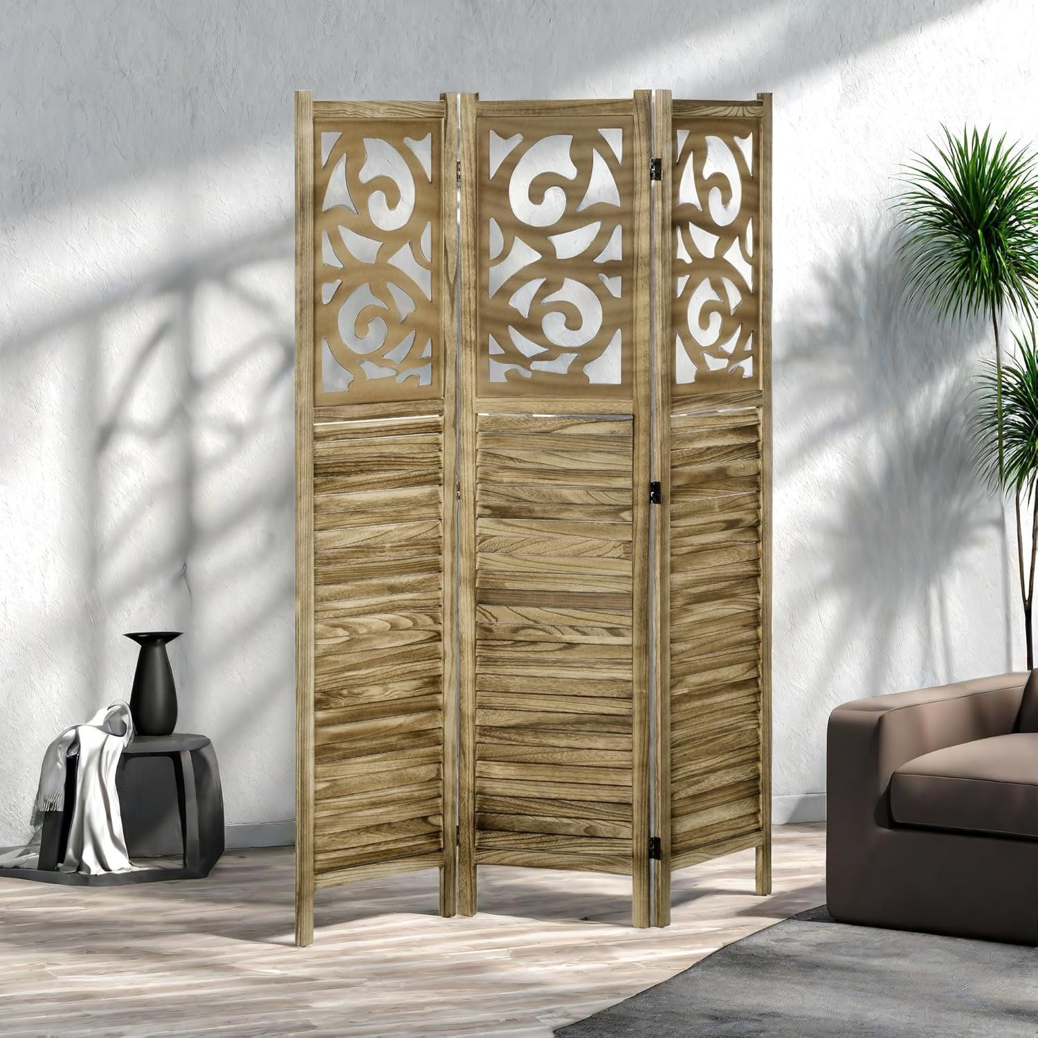 Millwood Pines 3 Panel Room Dividers 5.5FT Folding Privacy Screens ...