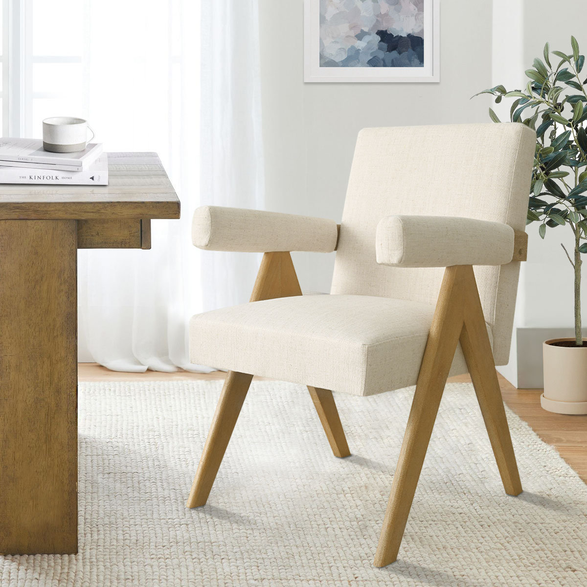 Wade Logan® Bracen Linen Arm Chair & Reviews | Wayfair