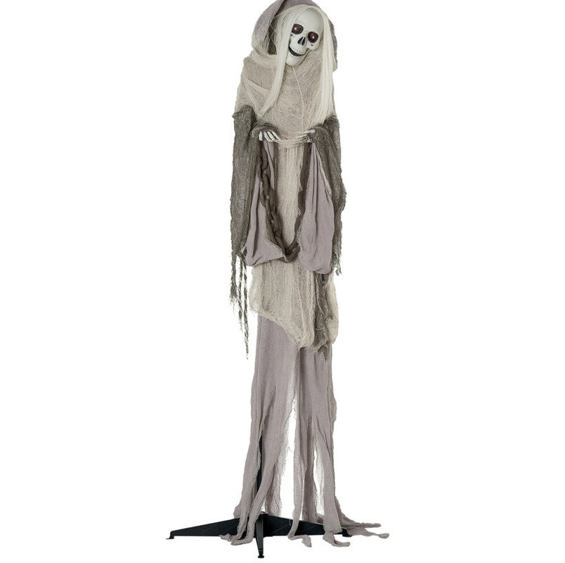 One Allium Way® Outdoor Halloween Animated Skeleton Witch Prop - Motion ...