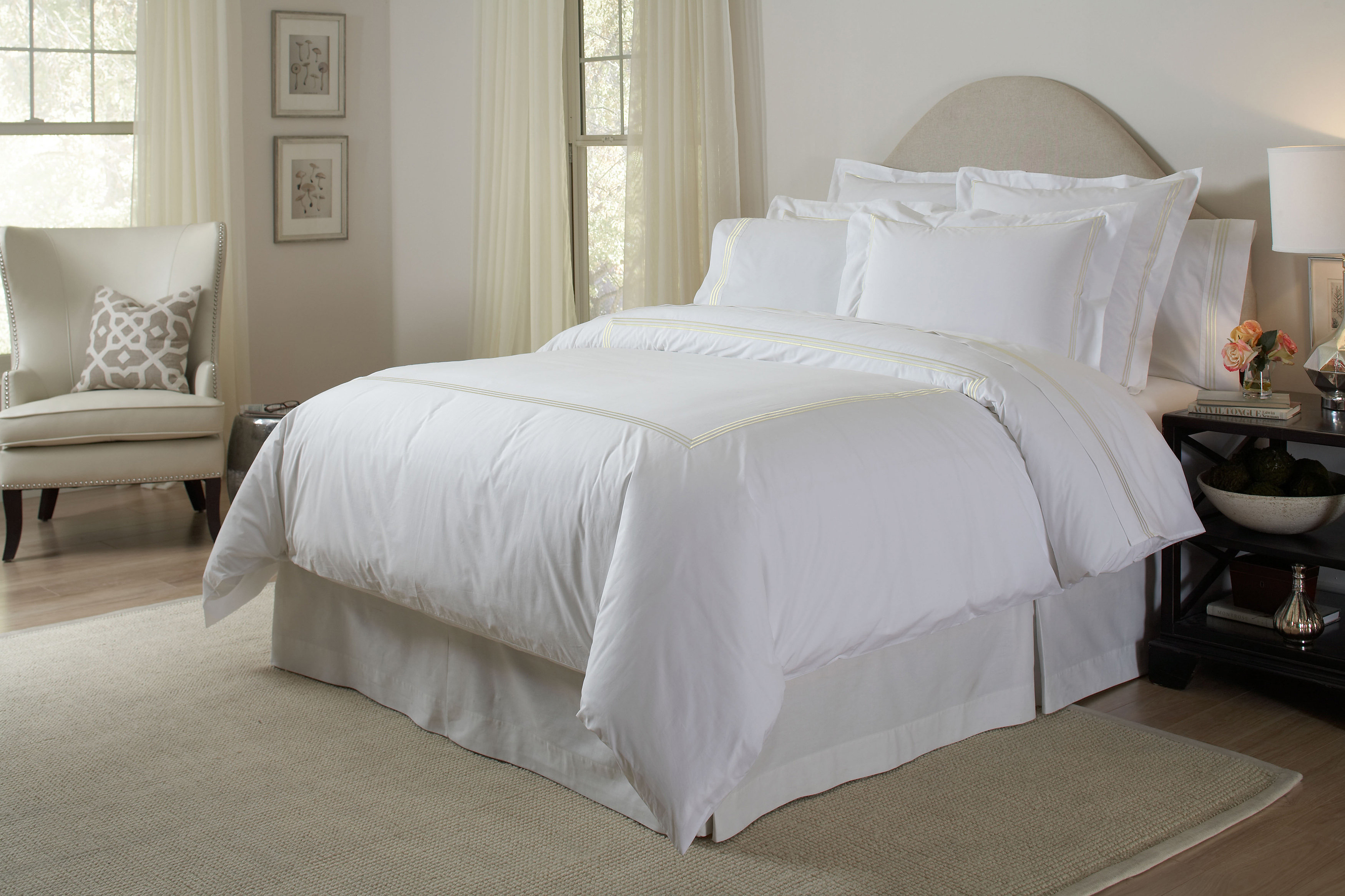Pointehaven Basics 300 Thread Count Striped Egyptian-Quality Cotton ...