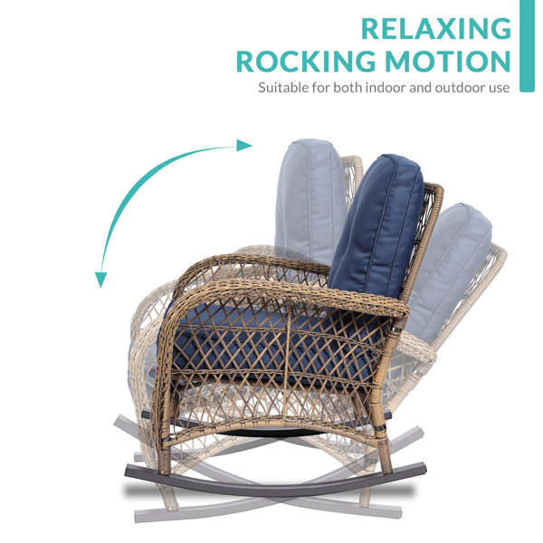 Bayou Breeze Matrix Wicker Outdoor Rocking Chair & Reviews | Wayfair