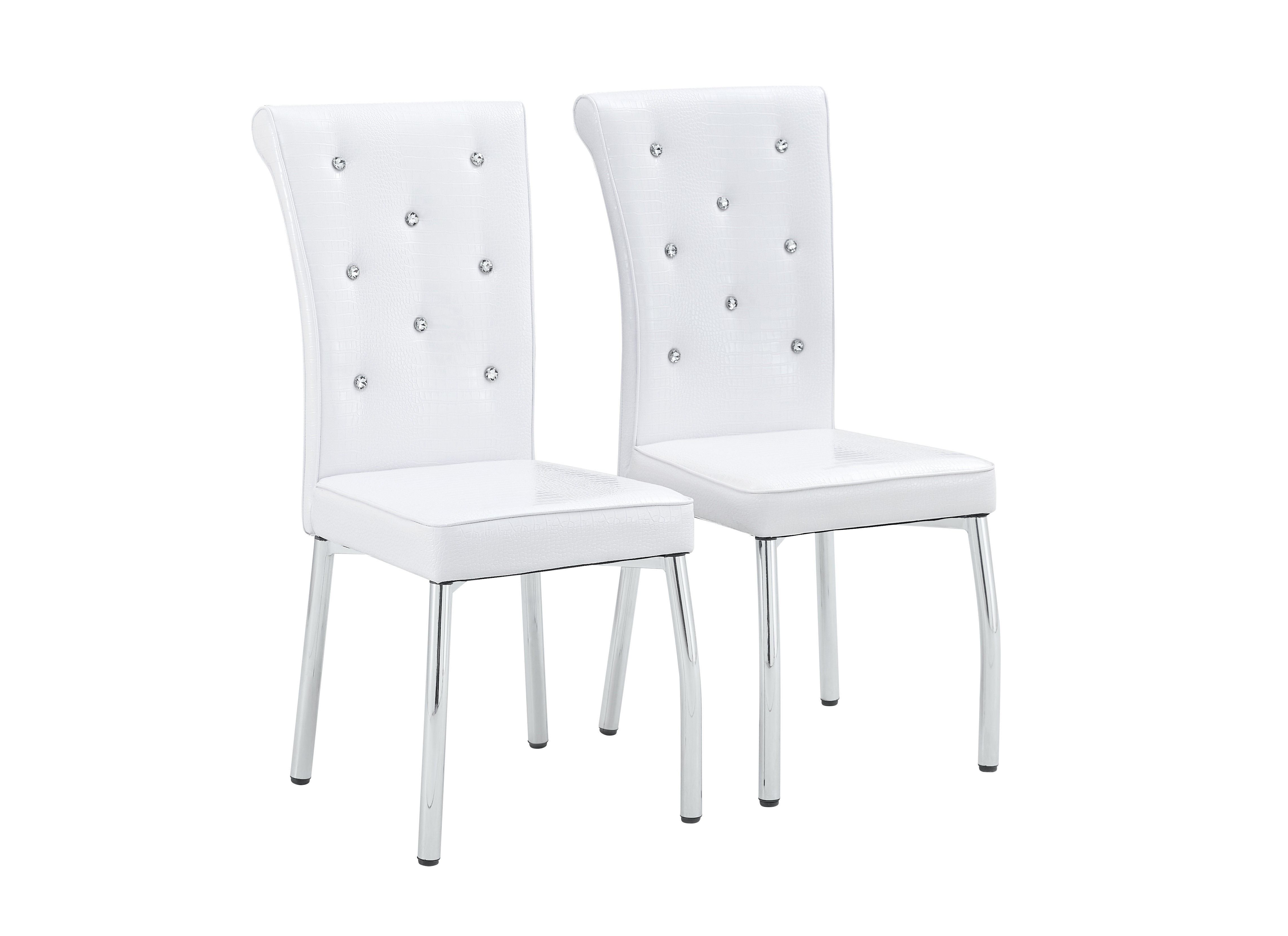 House of Hampton Set Of 2,Retro Alligator Skin Upholstered Dining ...