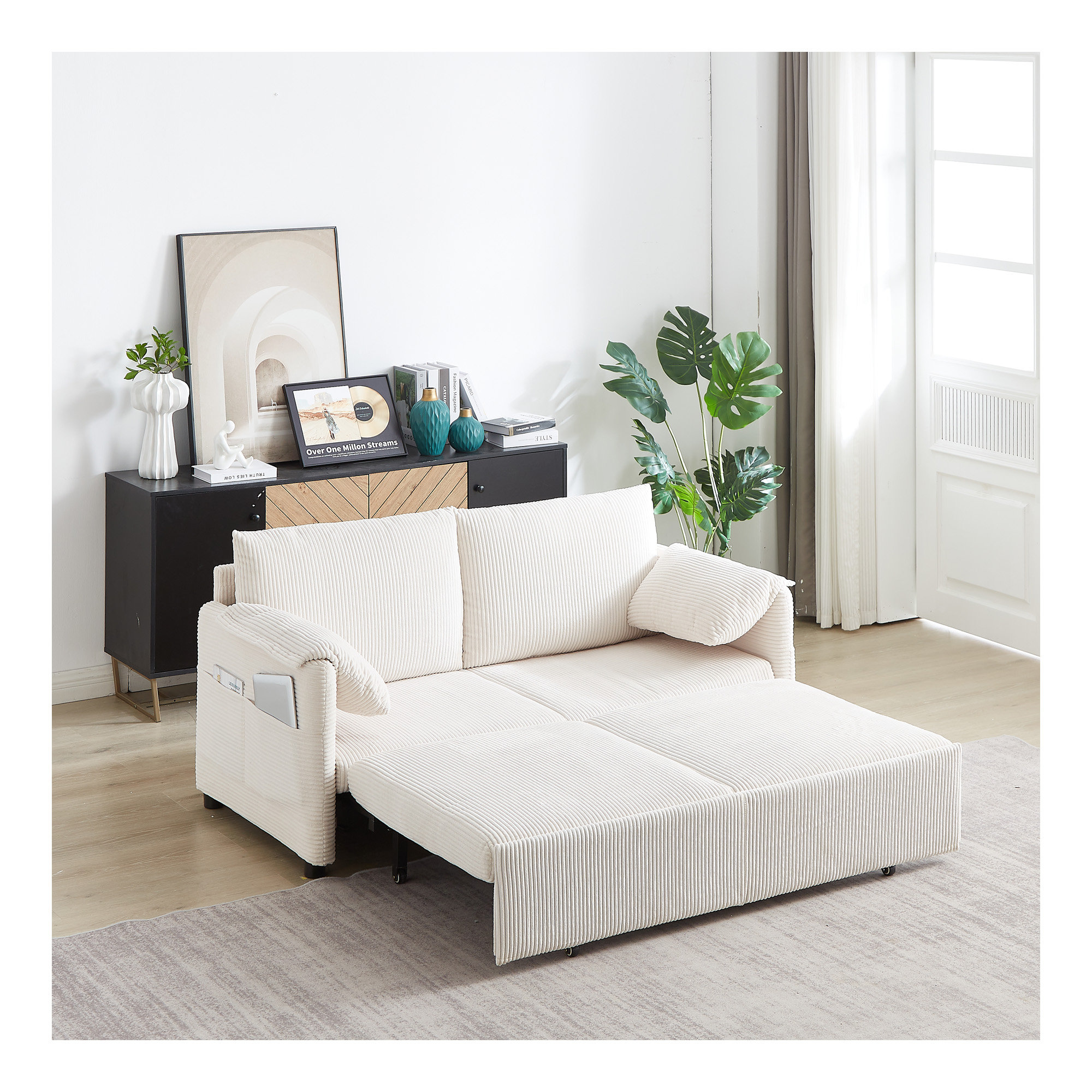 Latitude Run® Sleeper Sofa Bed 3-in-1 Adjustable Sleeper with Pullout ...
