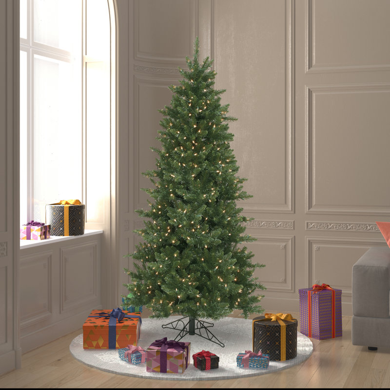 The Twillery Co.® Peabody 6.5' Green Fir Trees Slim Artificial ...