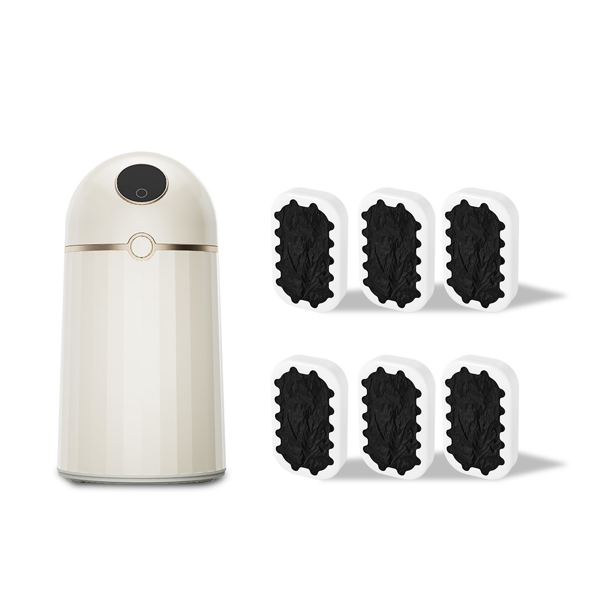 RAWARG 2.64 Gallon Plastic Motion Sensor Trash Can Set (Contains 6 ...