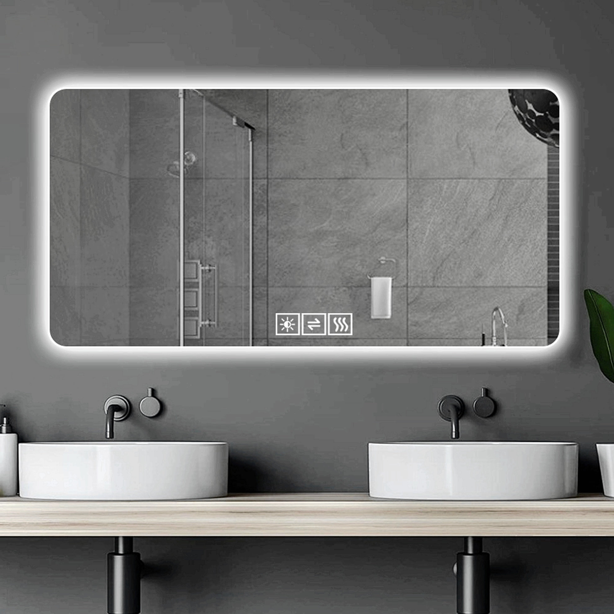 Ivy Bronx 28*60In LED Bathroom Mirror, Corrosion-Resistant, Three ...