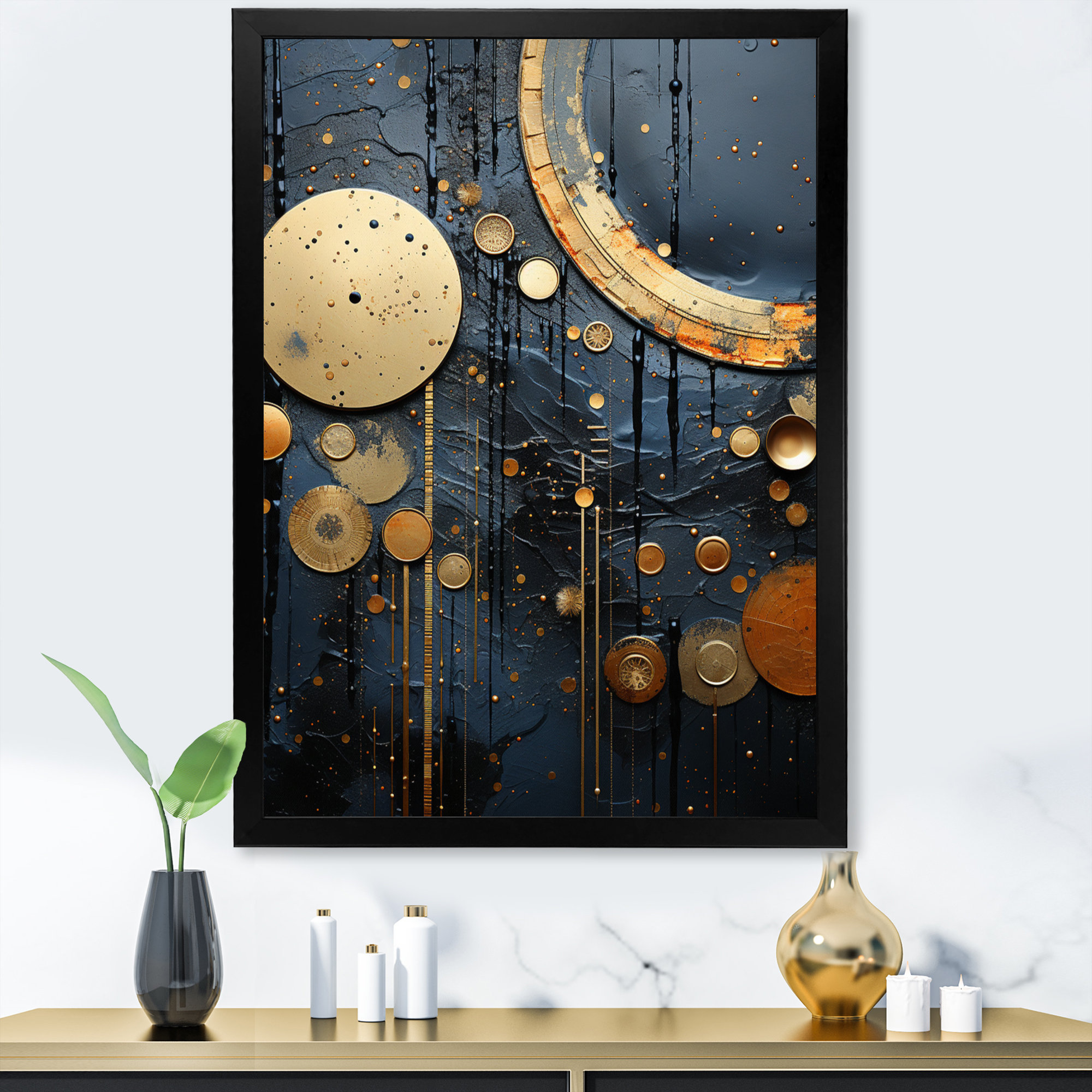 Brayden Studio Industrial Elegance - Abstract Collages Wall Art Living ...