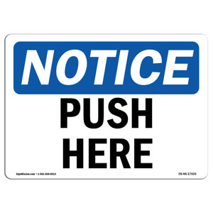 SignMission Push Here Sign | Wayfair