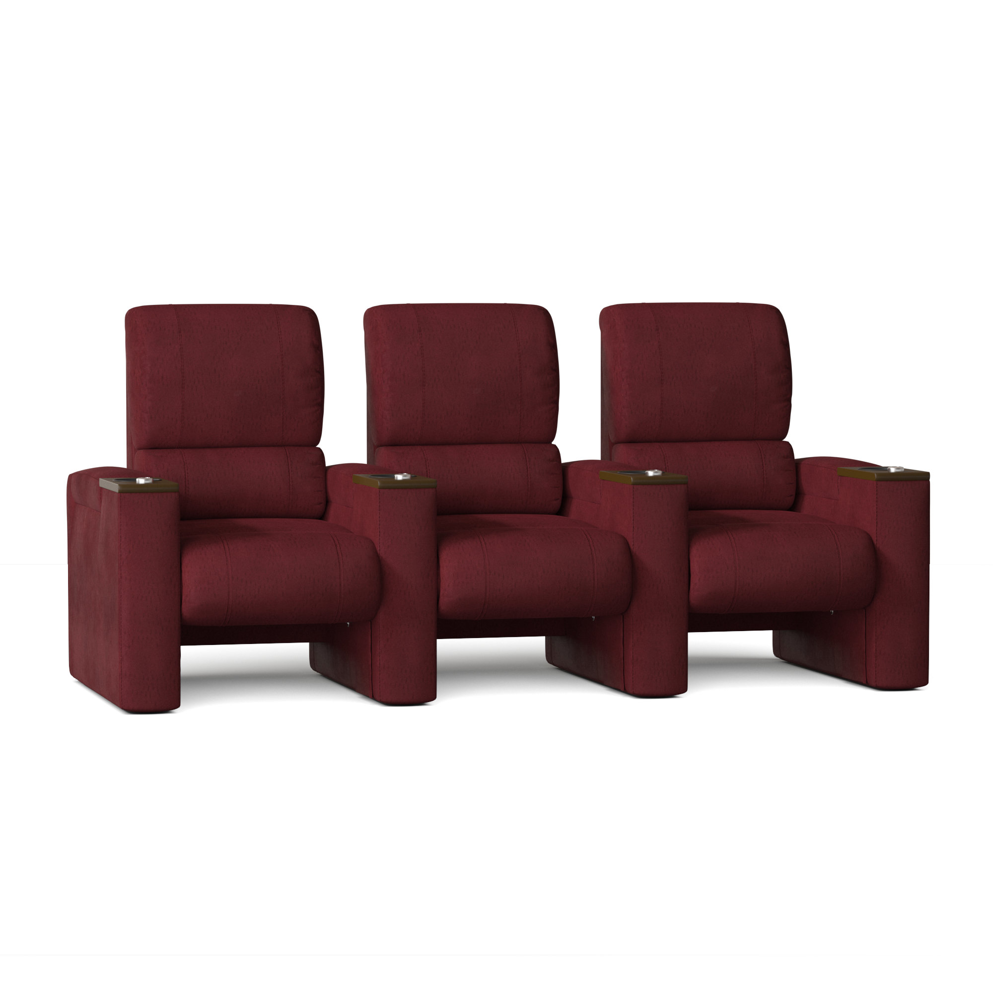 Latitude Run® Axis Upholstered Home Theater Seating with Cup Holder ...