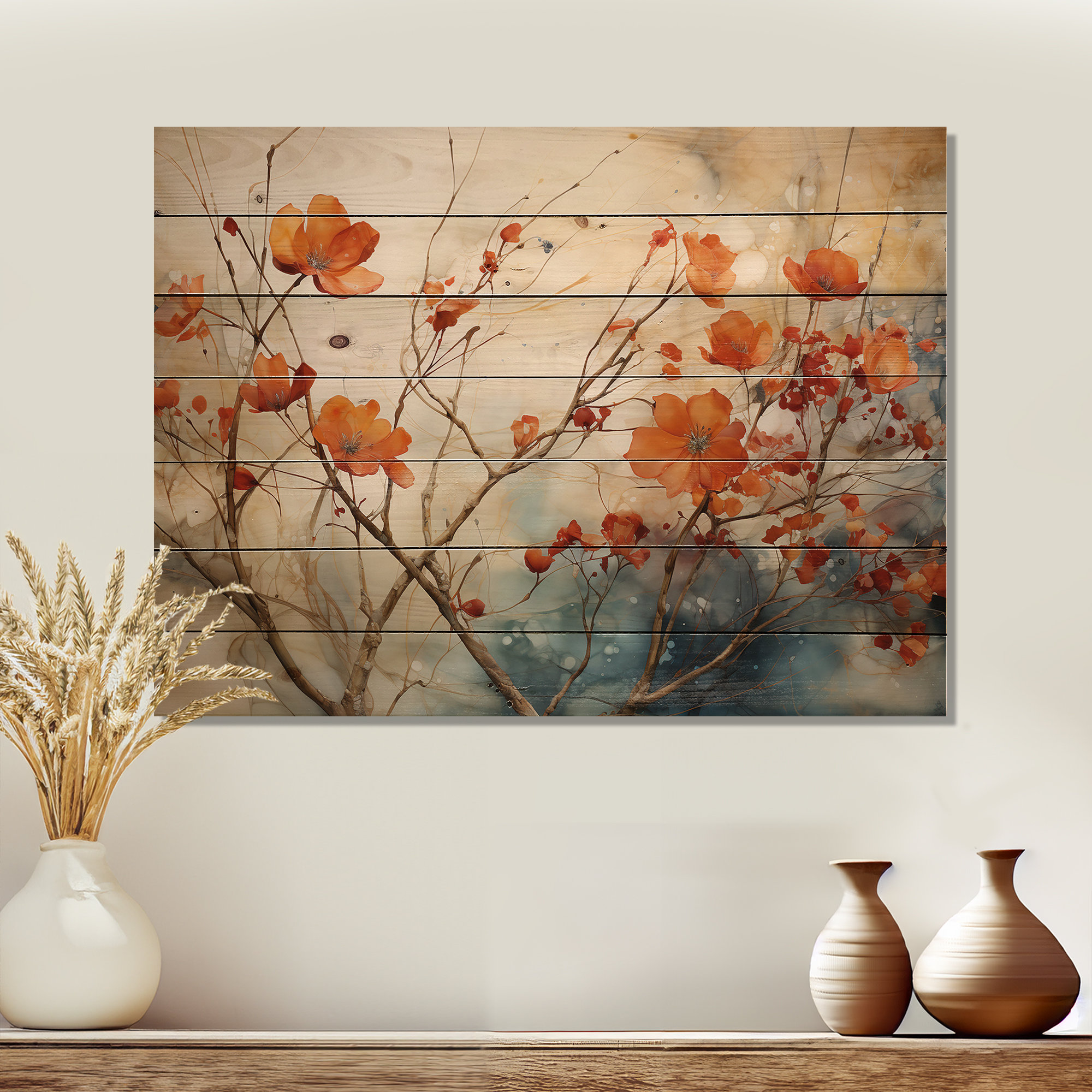 Red Barrel Studio® Maple Trees Glowing Embers II On Wood Print | Wayfair