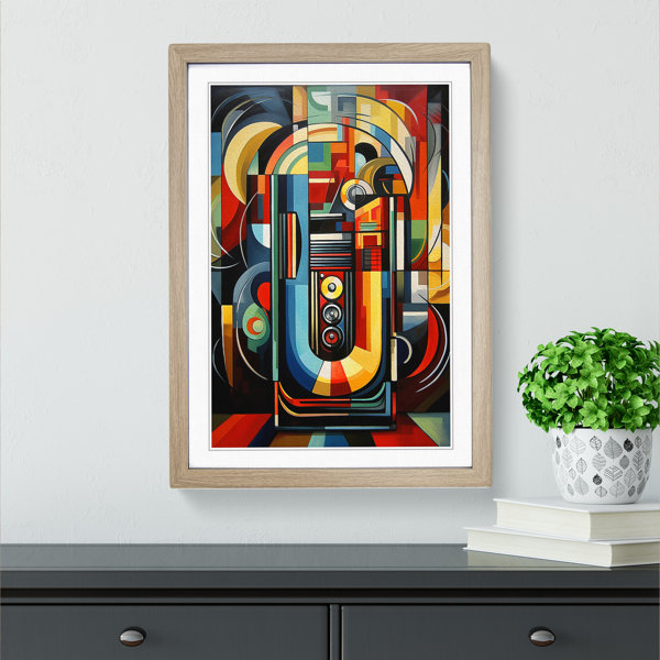 Metro Lane Jukebox Cubism - Single Picture Frame Art Prints on Wood ...