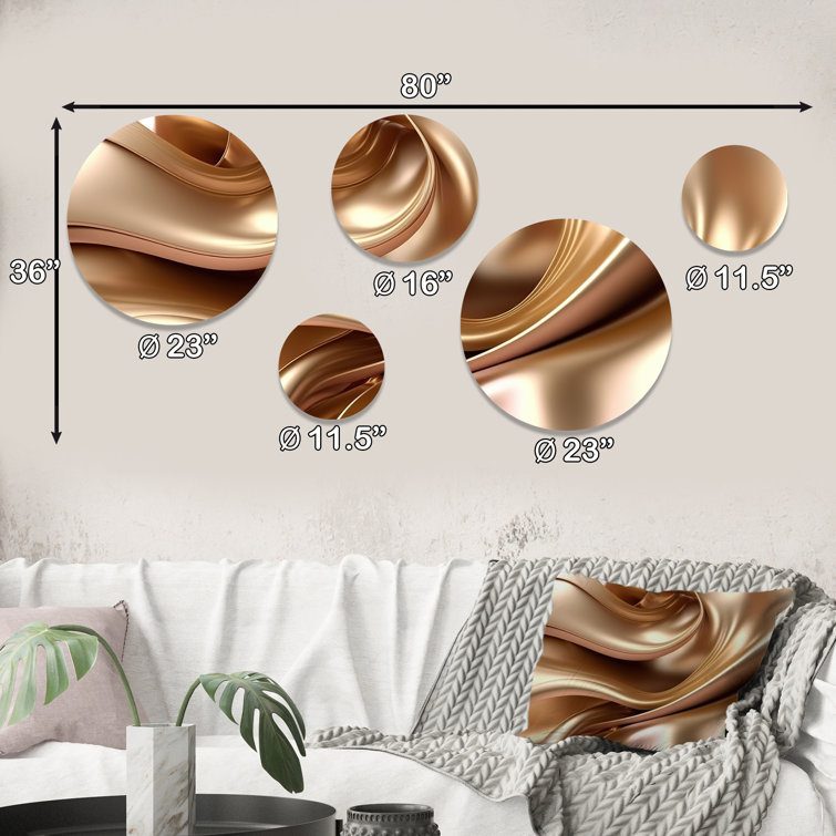 DesignArt Luscious Liquid Gold In Subdued Pink And Taupe I - Abstract ...