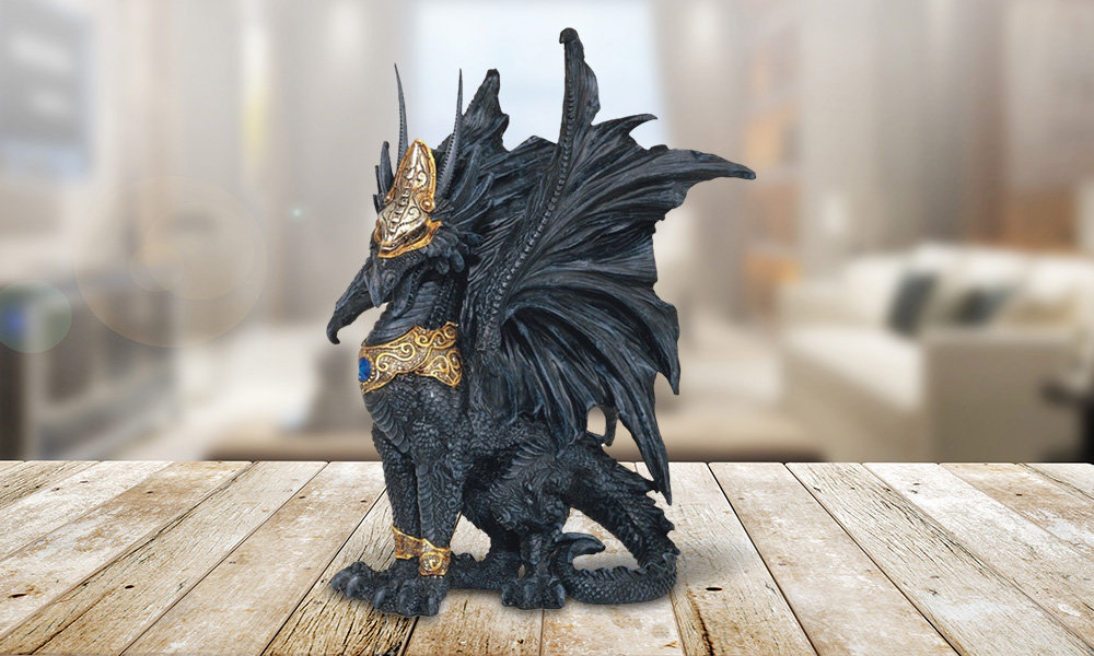 Trinx Jayvee 9.5"H Black Dragon Figurine Unique Gifts | Wayfair