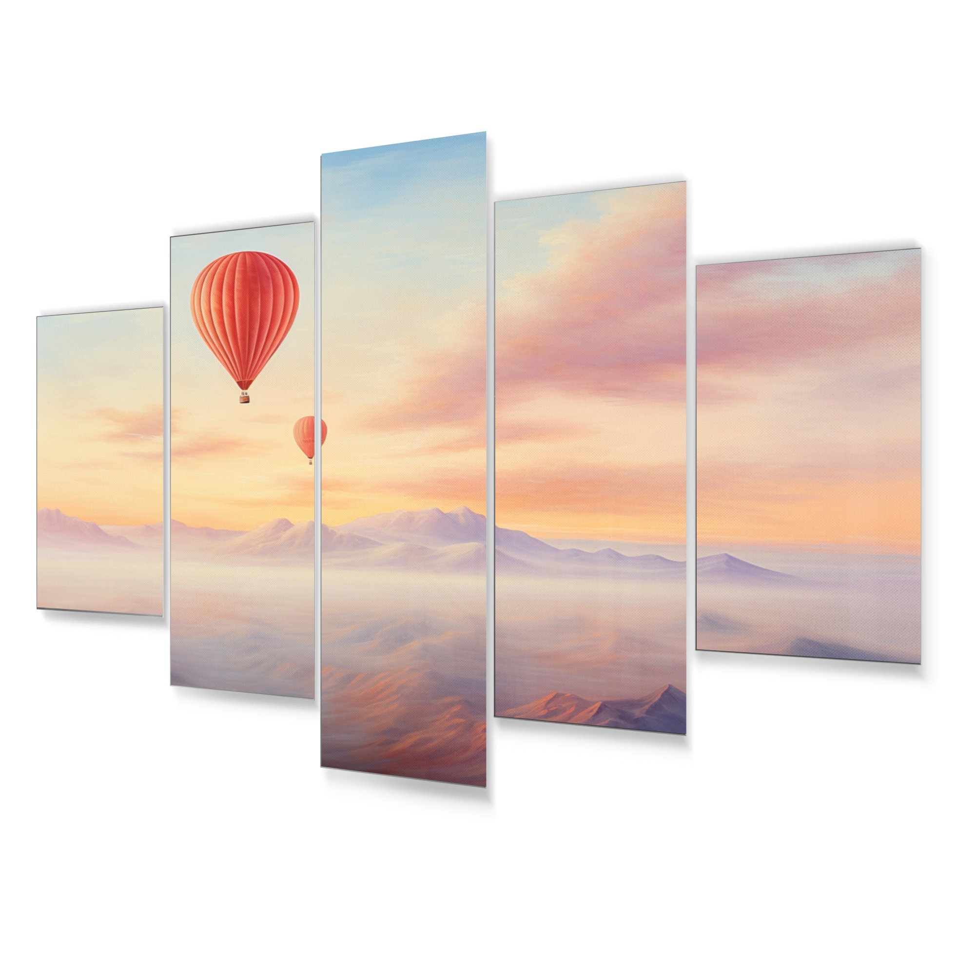 Latitude Run® Pink Hot Air Ballon Ethereal III - Transportation Metal ...