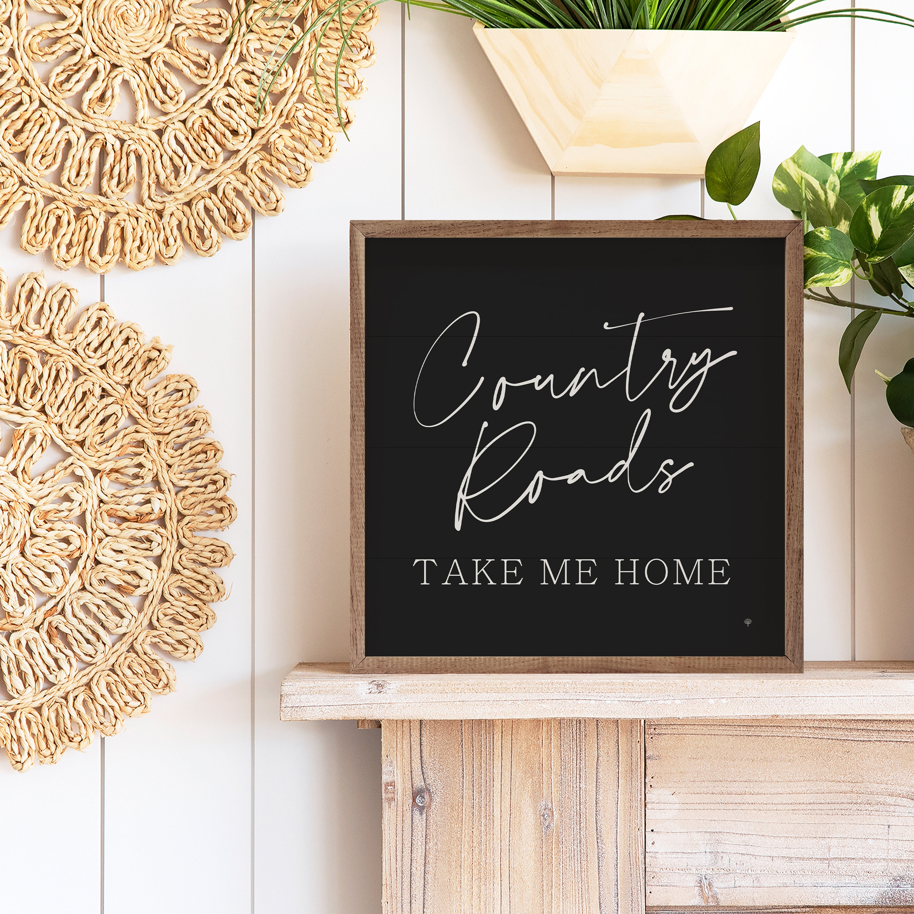 Trinx Country Roads Take Me Home Script Black - Wayfair Canada