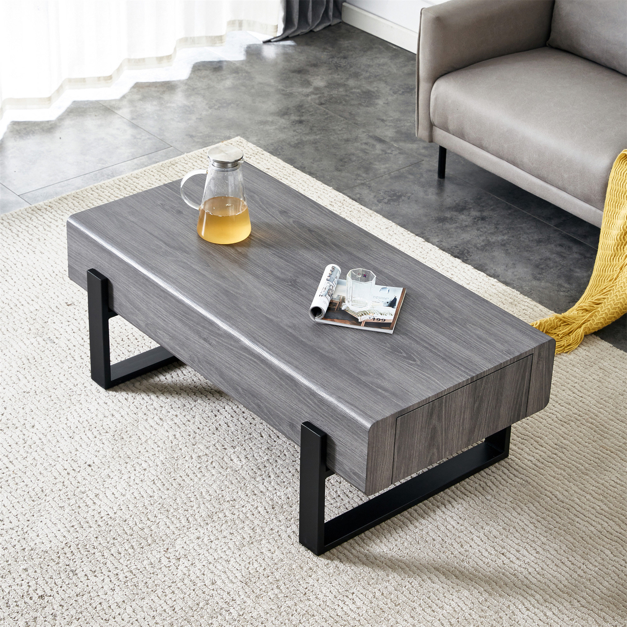 17 Stories Versatile Coffee Table With Drawers And Sturdy Metal Legs ...