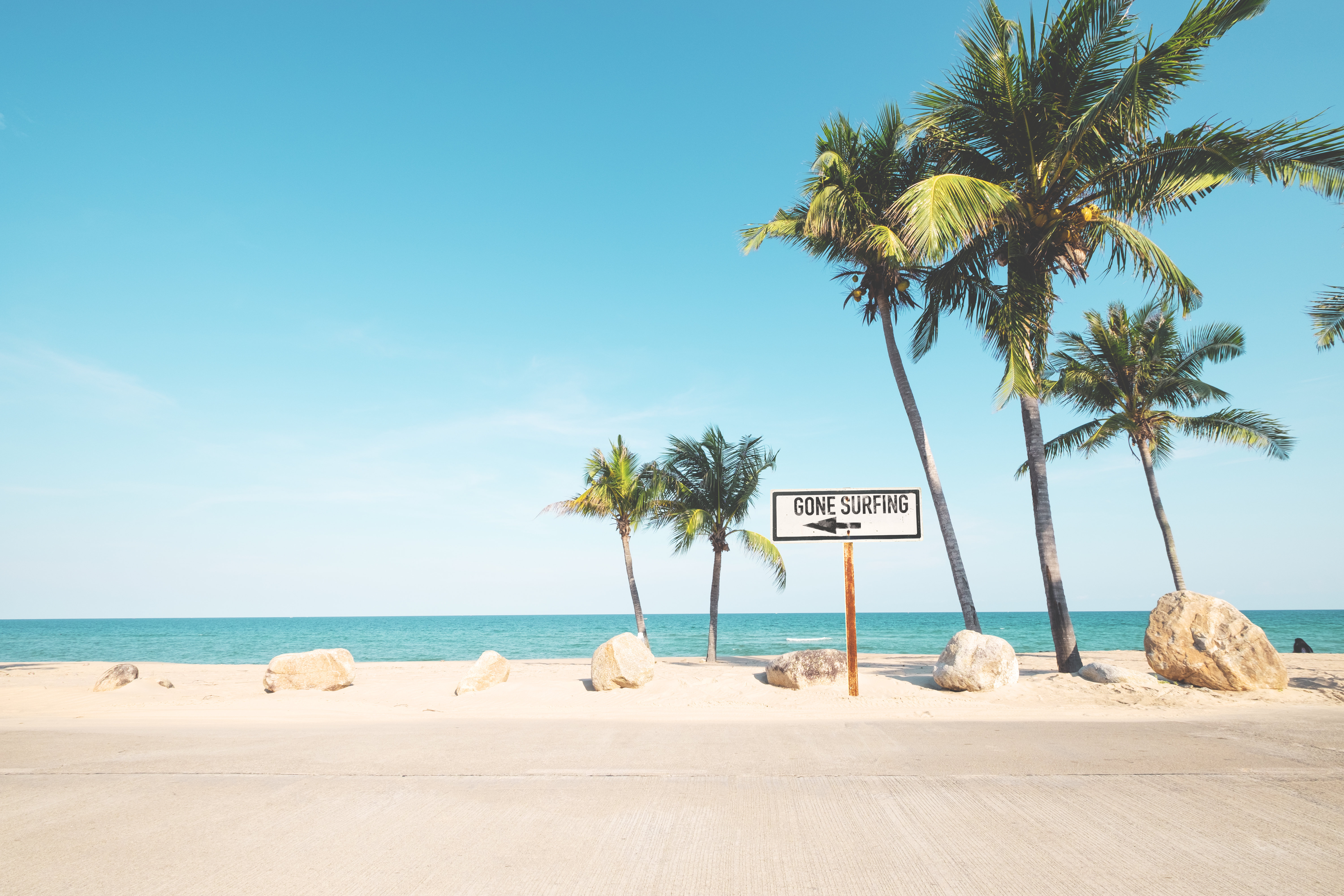 Highland Dunes Vintage Beach Sign - Wrapped Canvas Photograph | Wayfair