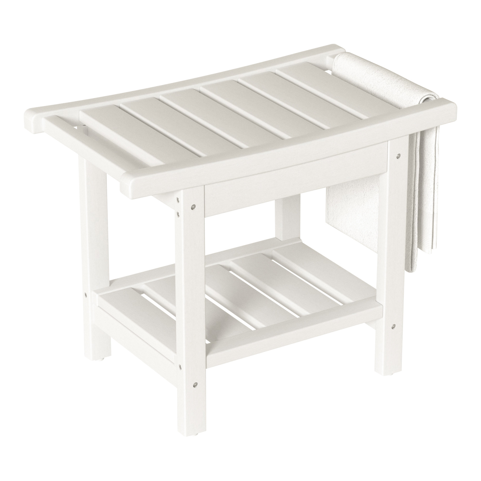 Forevich HDPE Shower Benches 24 X 13 Inch Waterproof Chair With Storage ...