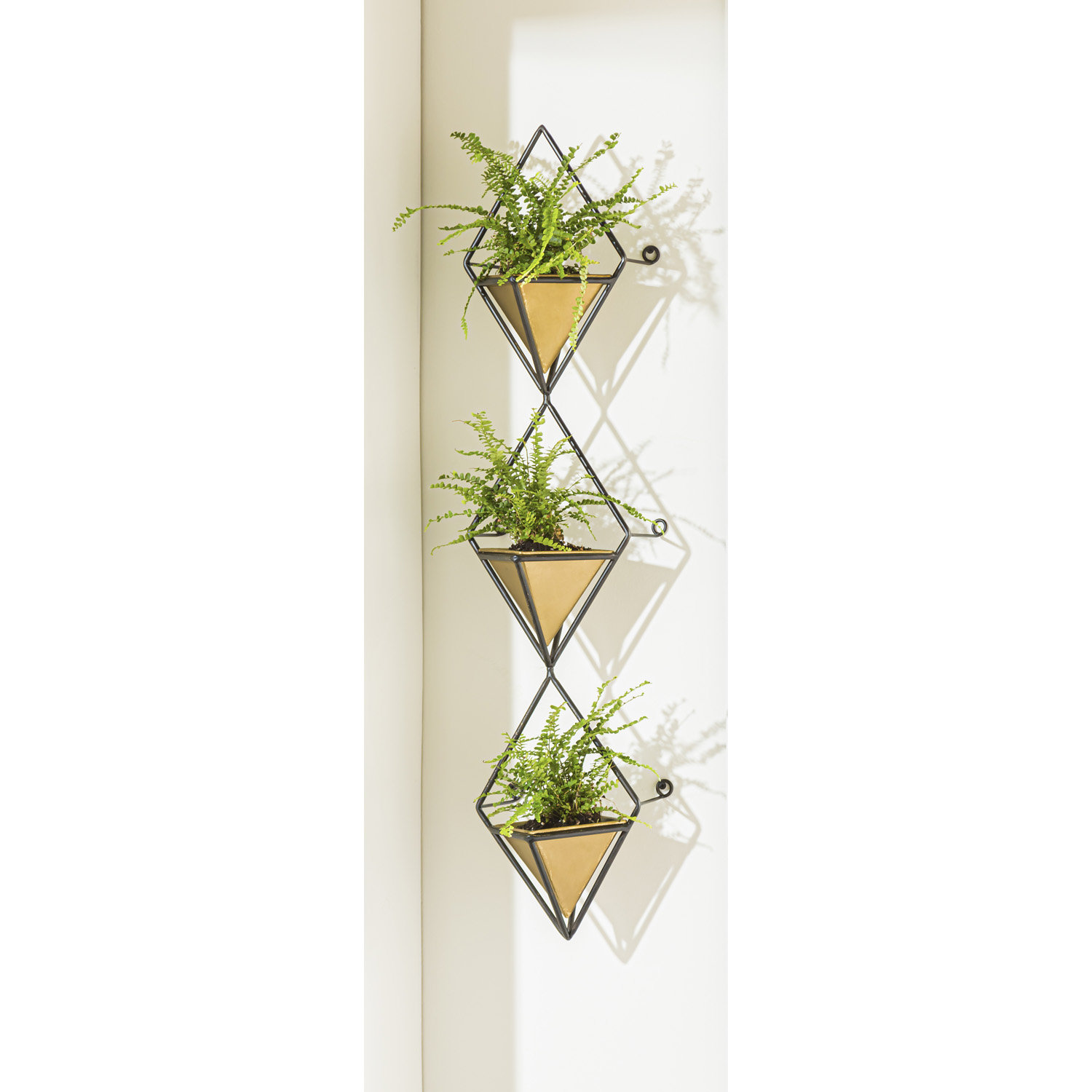 Gracie Oaks Rhombus Trio Metal Wall Planter | Wayfair