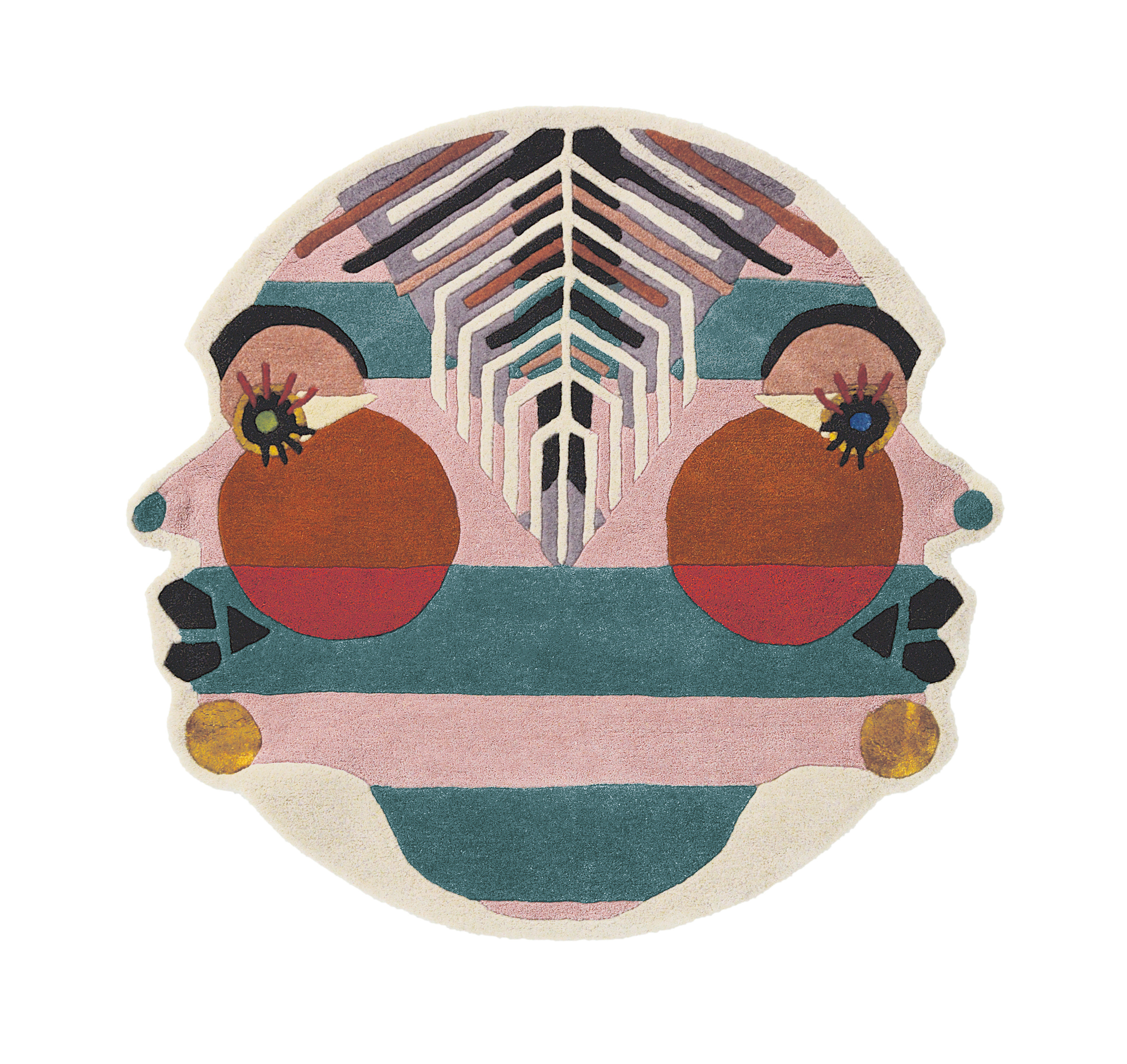 Ted Baker Round Hand Tufted Area Rug in Teal/Red/Pink/Ivory & Reviews ...