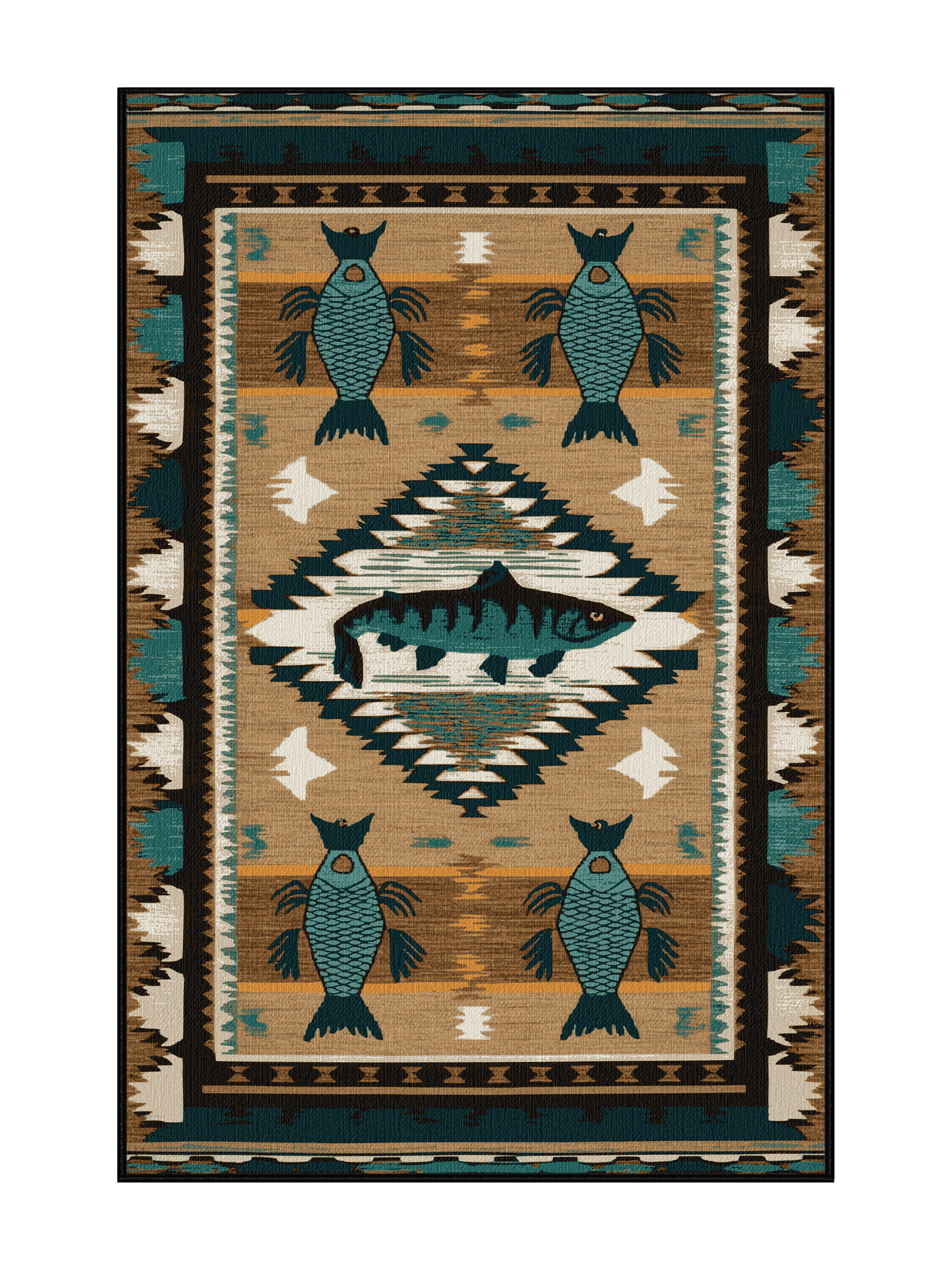 Dakota Fields Washable Fish Southwestern Area Rug | Wayfair
