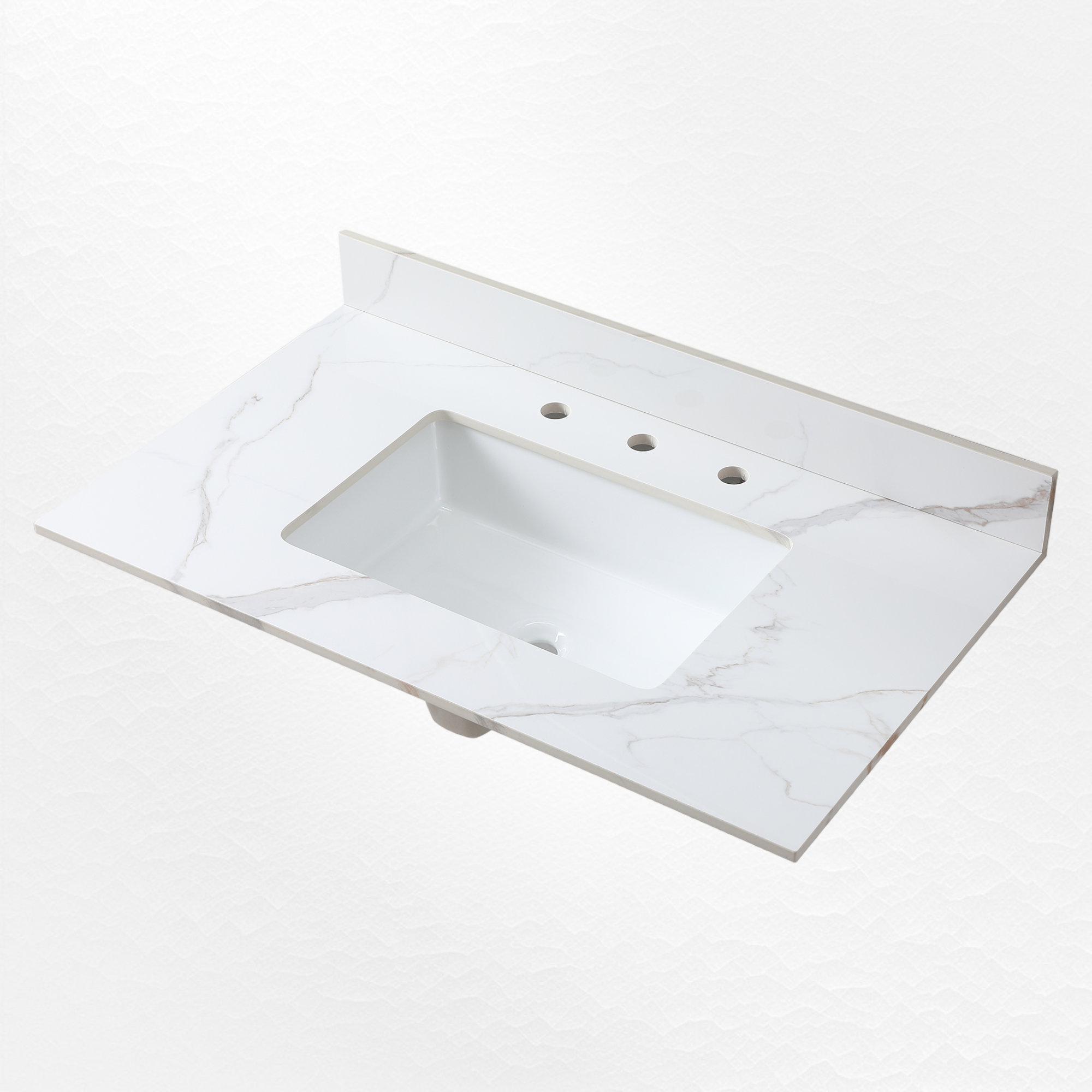 Modern Luxe Furniture 37'' Single Bathroom Vanity Top in White with ...