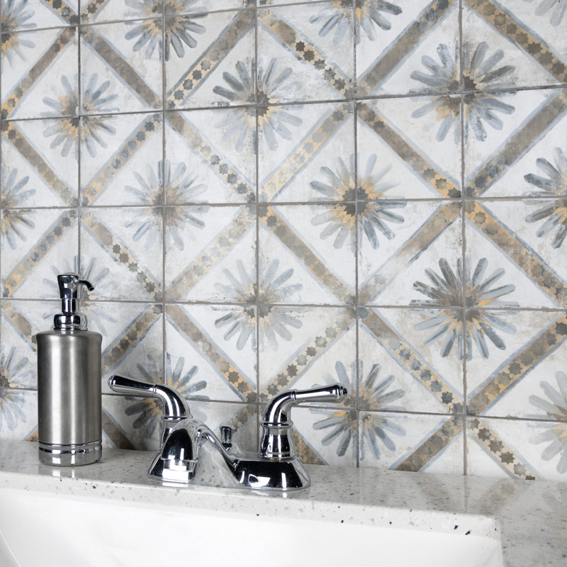 Merola Tile Harmonia 13" x 13" Ceramic Patterned Wall & Floor Tile ...