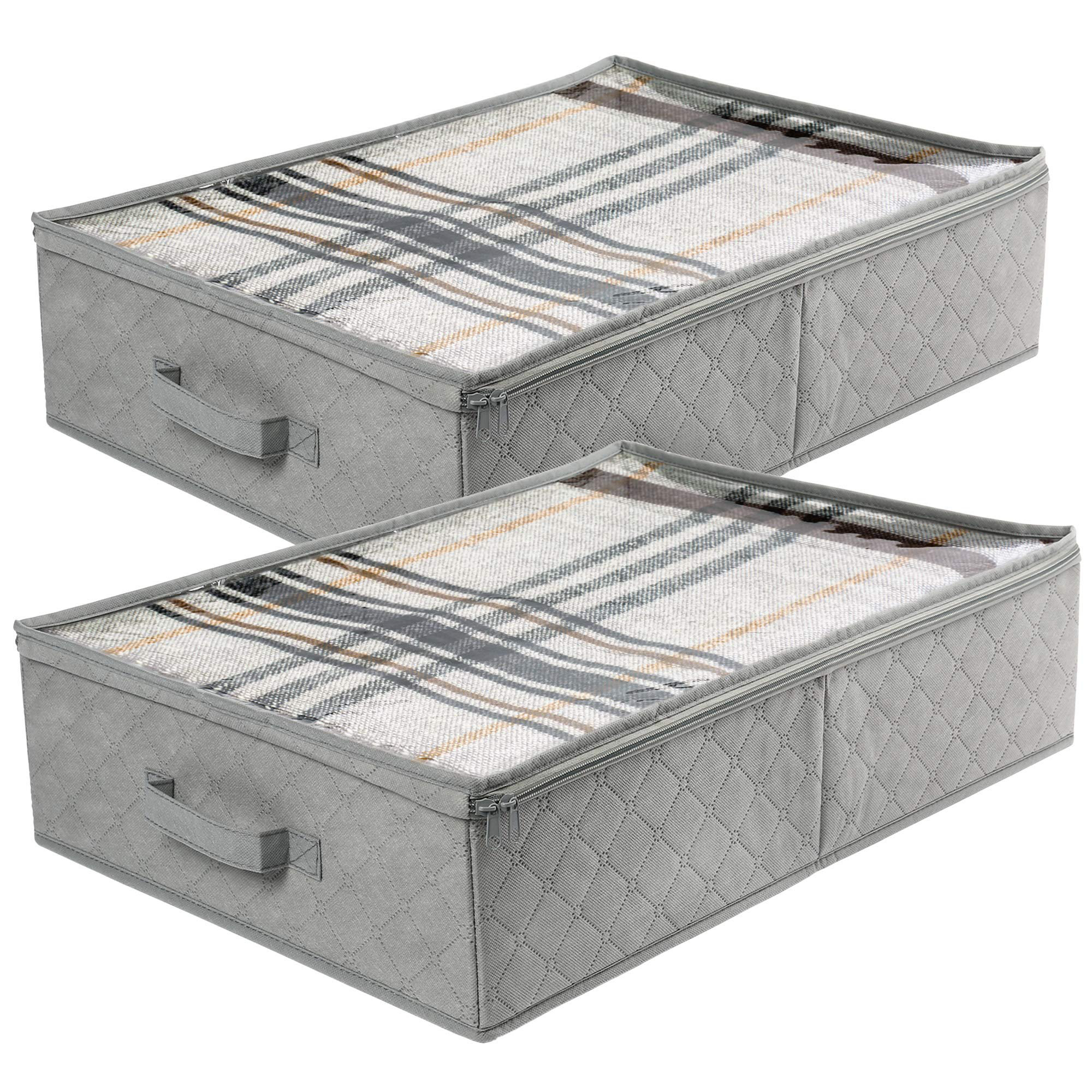 Latitude Run® 2-Pack Foldable Under Bed Storage Boxes With Clear Window ...