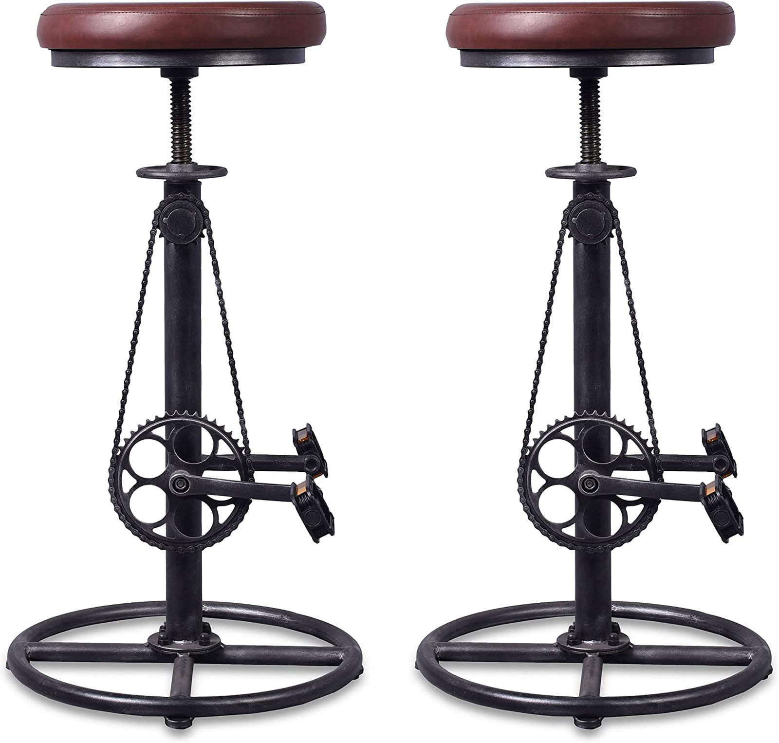Williston Forge Rustic Swivel Adjustable Bike Stool-29-37" Kitchen ...