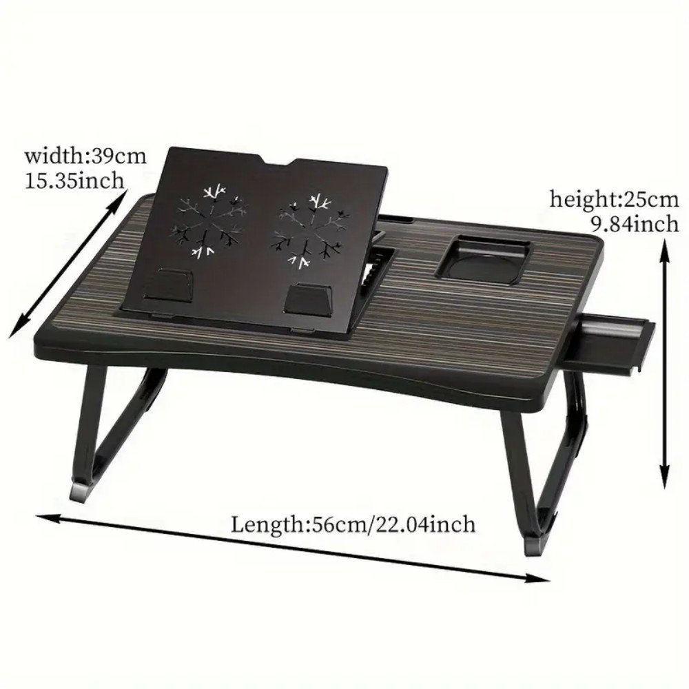 Ebern Designs Portable Laptop Bed Table With Cup Holder, Multifunctional Tray Holder With Tablet ...
